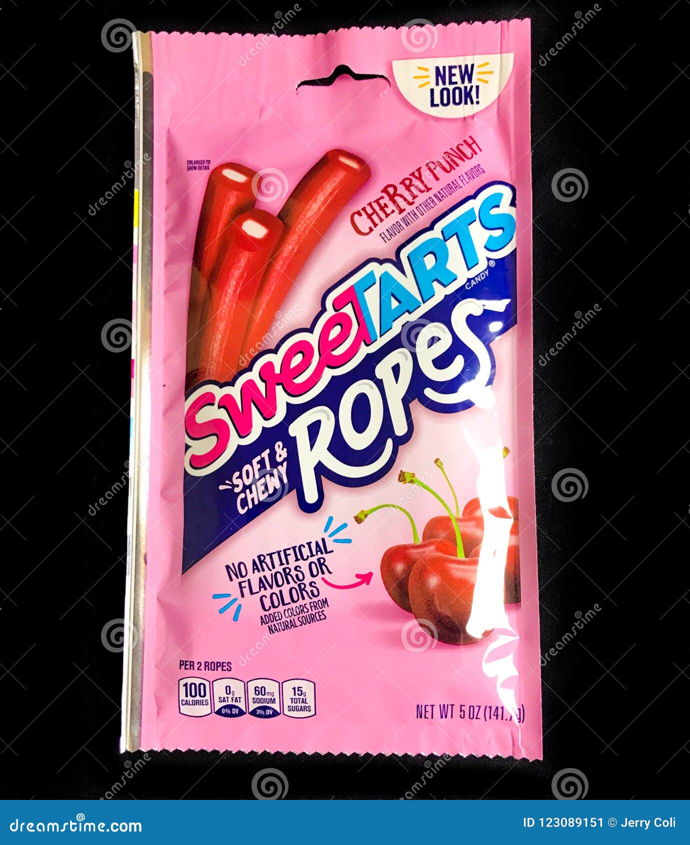 Package of Sweetarts Cherry Ropes Candy on a Black Backdrop Editorial ...