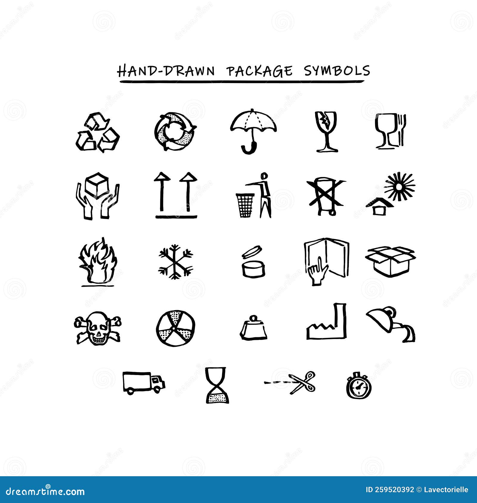 Package Symbols & Cargo Symbols Icons Black & White Flat Design Set Big ...