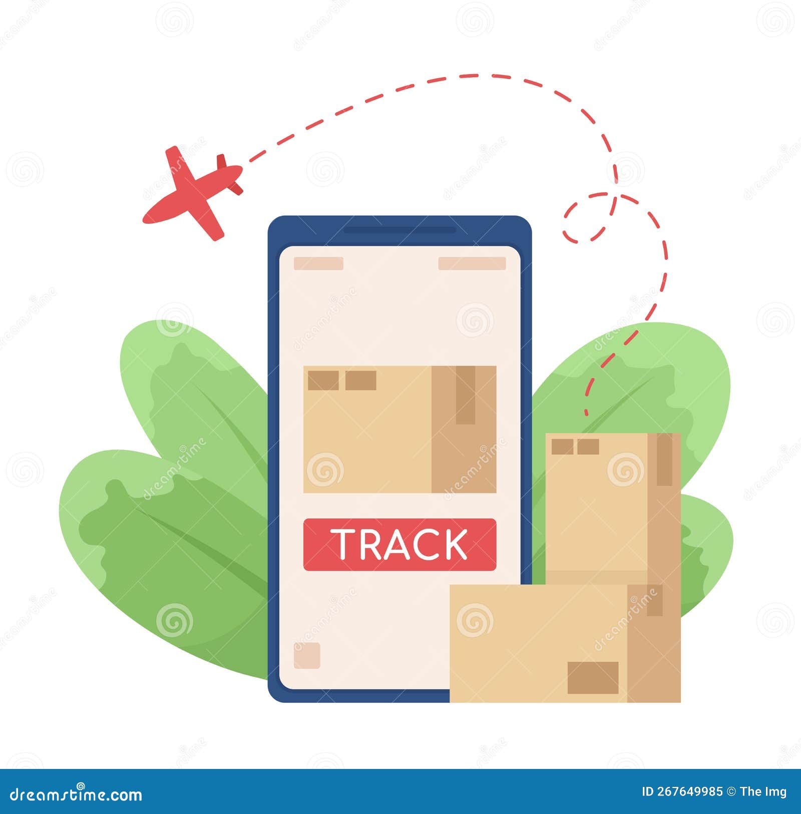 Package Tracking App Flat Concept Vector Illustration Stock Vector ...