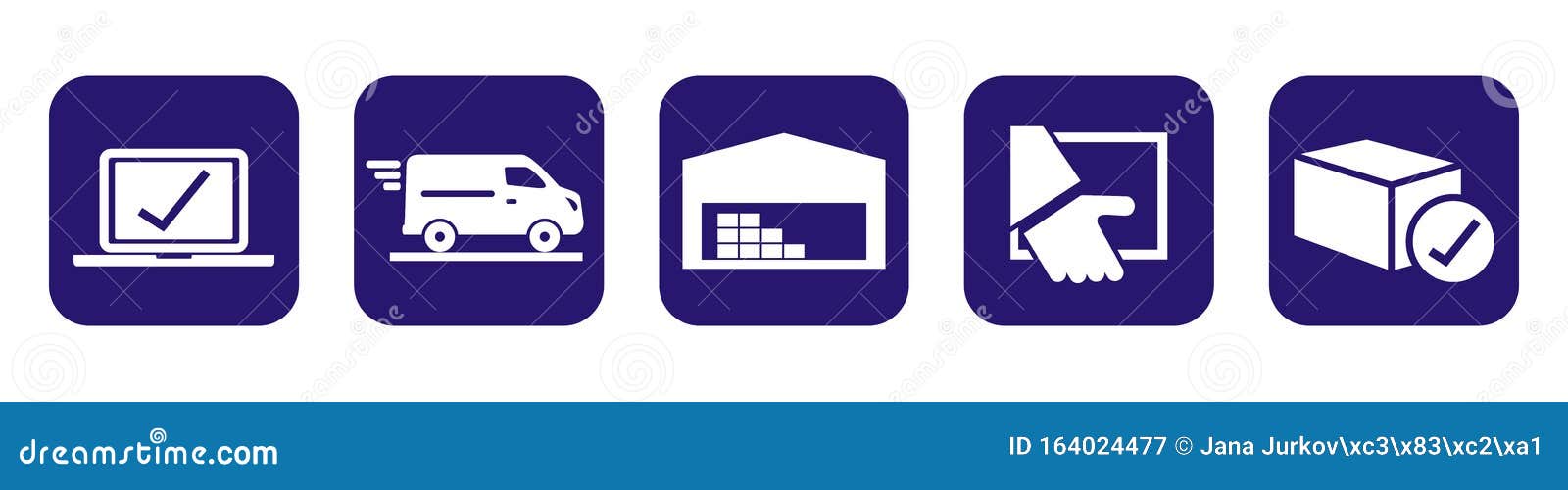 Package Tracking Online Purchase, Web Vector Icons Stock Vector ...