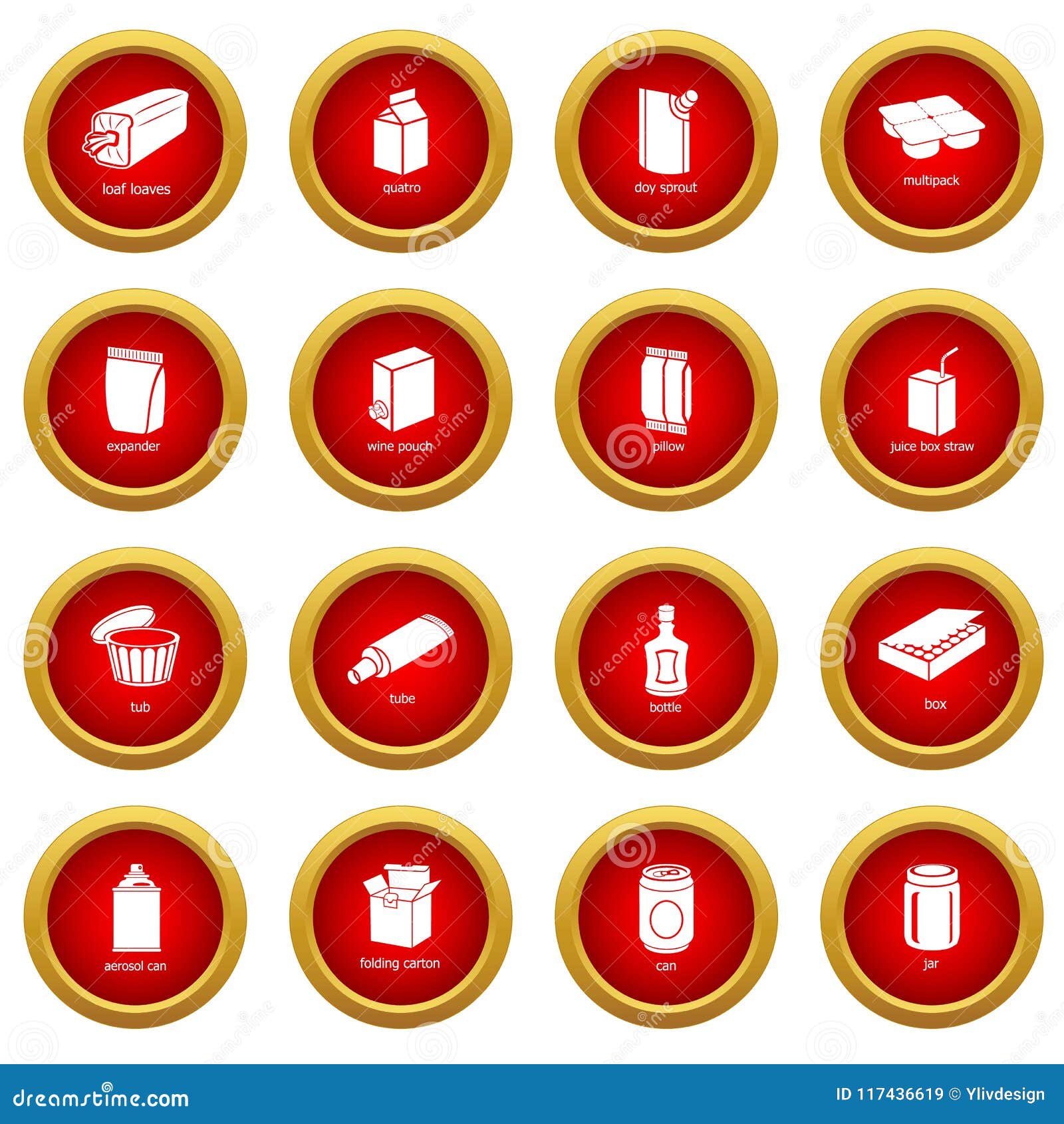 Package Types Icons Set, Simple Style Stock Vector - Illustration of ...