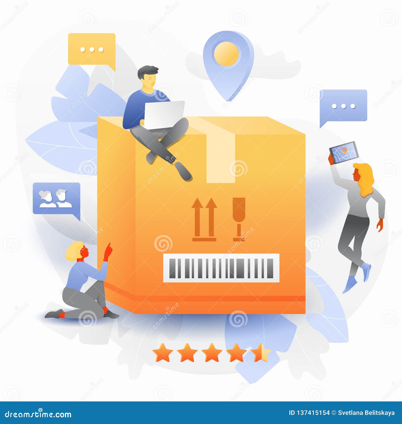 Package Waiting Metaphor stock vector. Illustration of post - 137415154