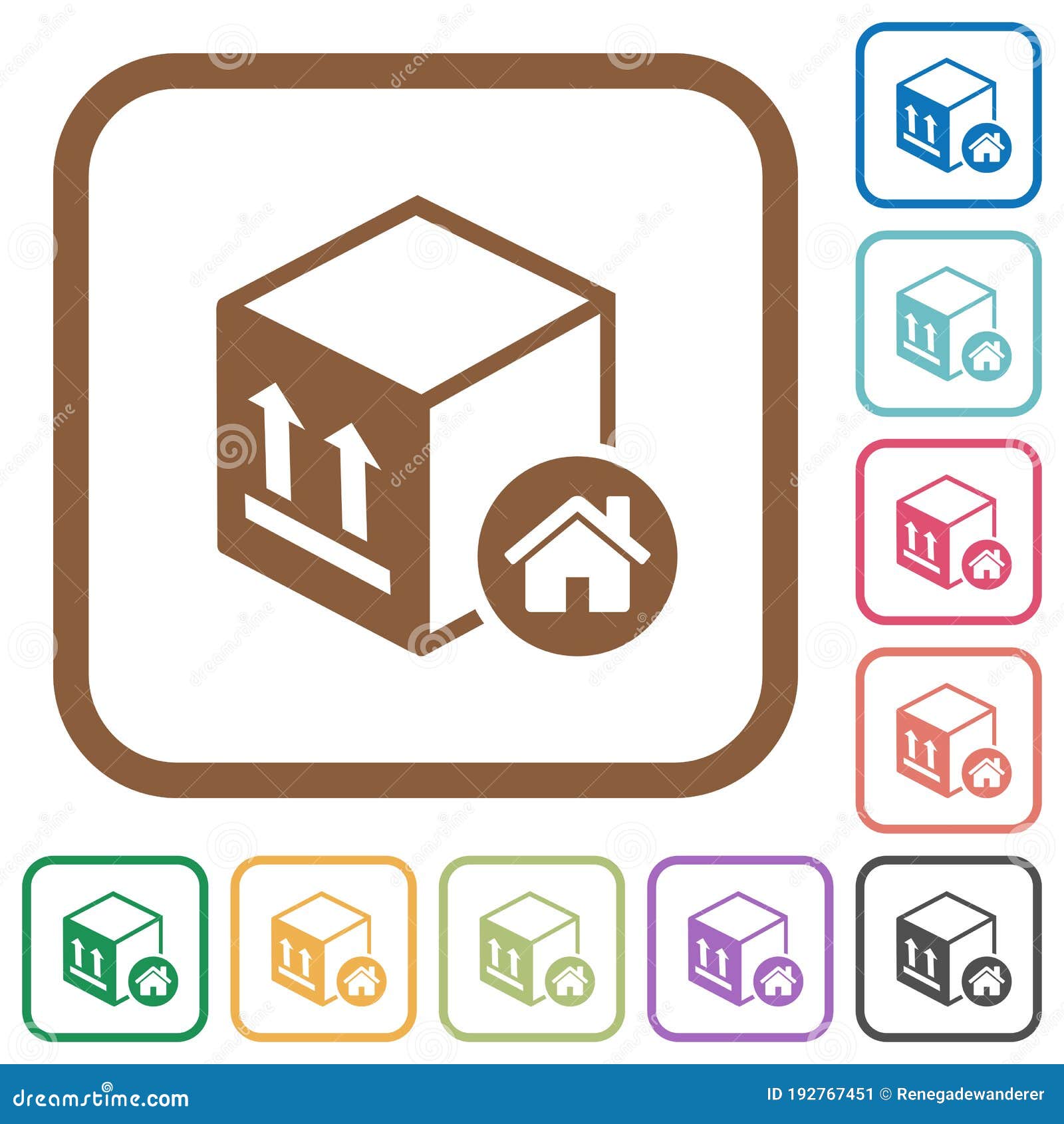 Package Warehouse Simple Icons Stock Illustration - Illustration of ...