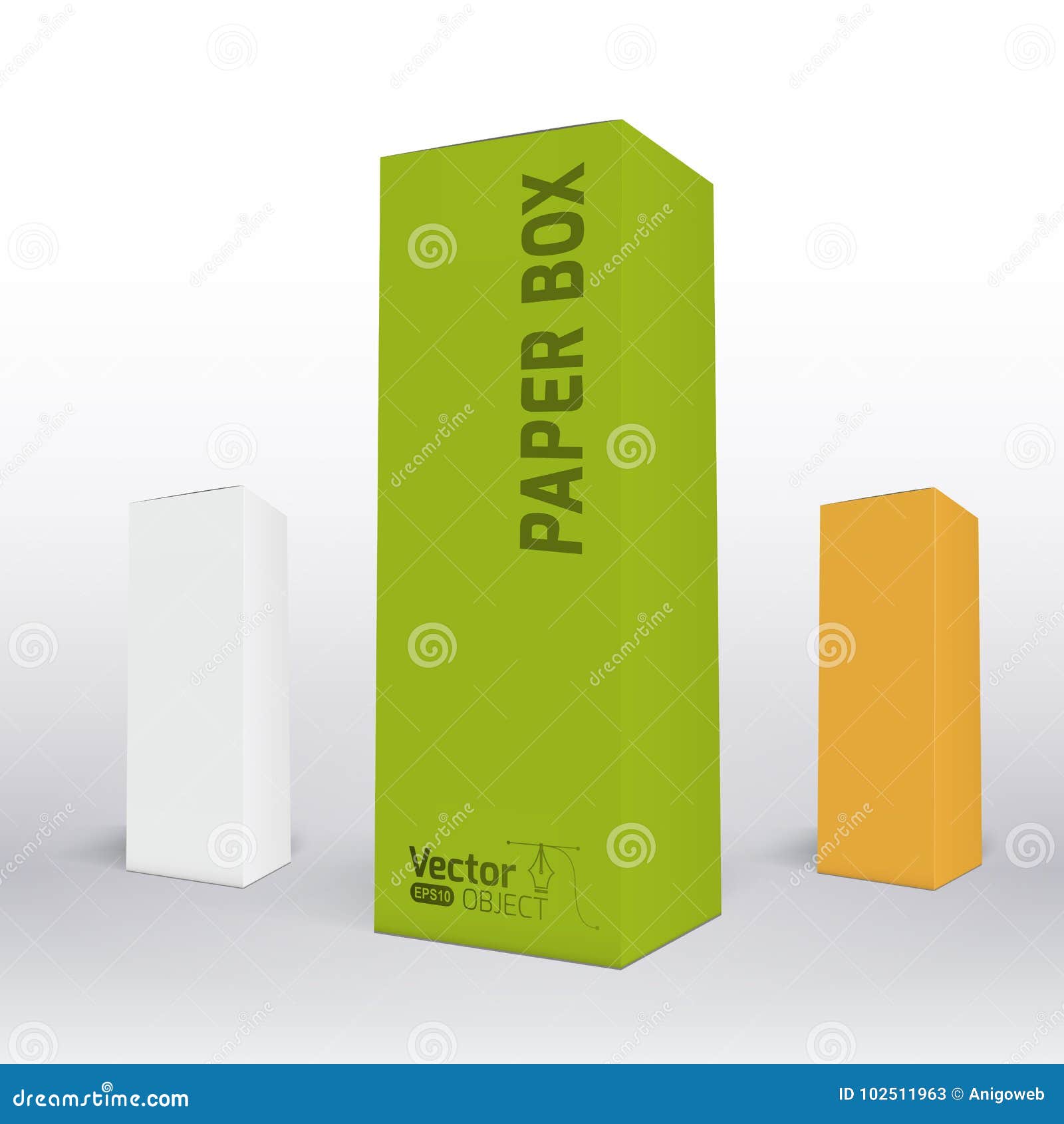 Package White Box Long Design, Stock Illustration - Illustration of ...