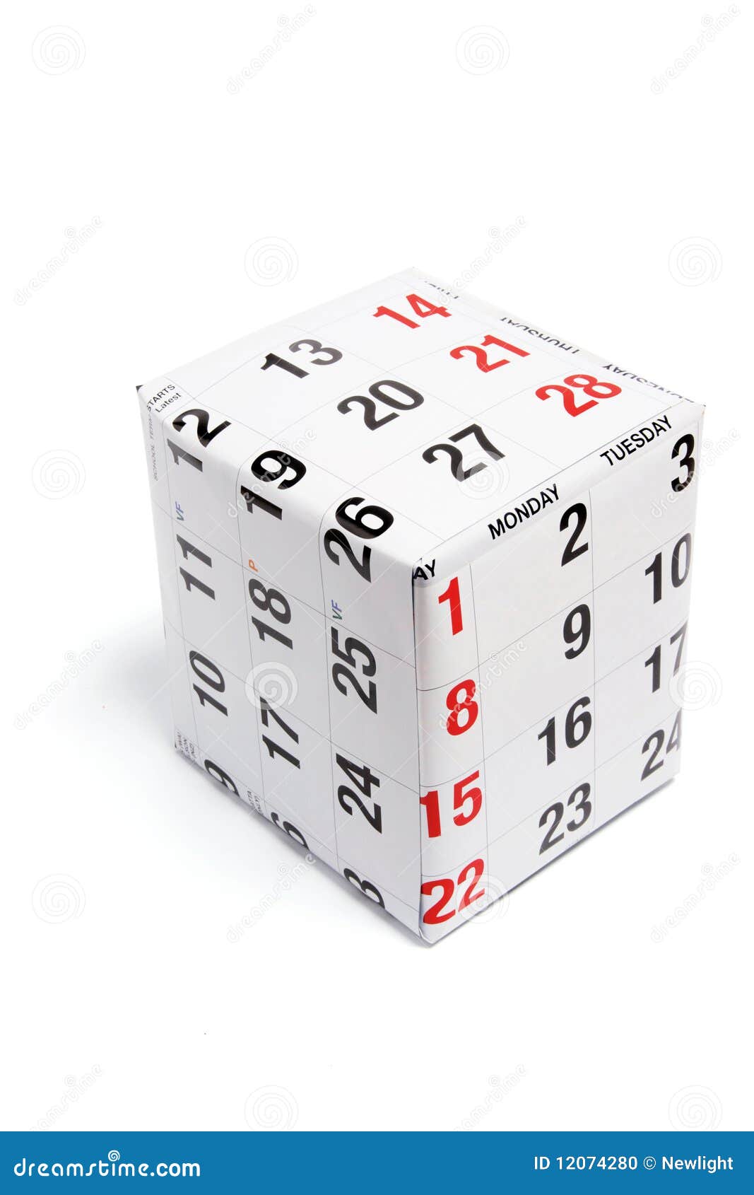 Package Wrapped with Calendar Page Stock Photo - Image of object, white ...