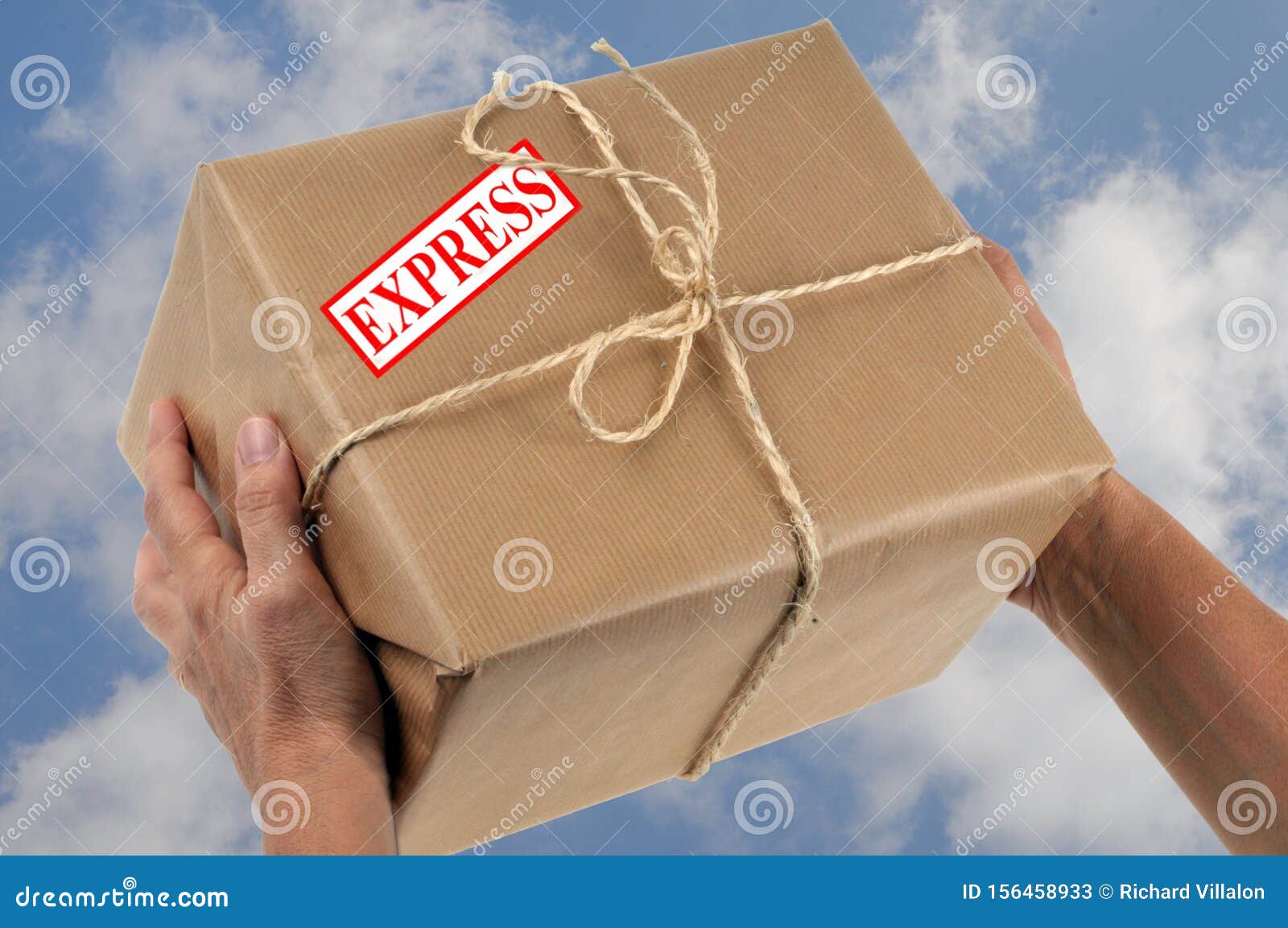 Delivery of an Express Package Stock Image - Image of wrapped, shipment ...