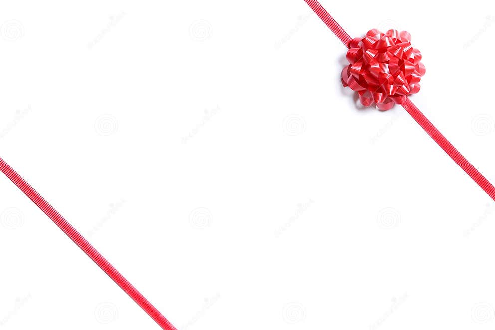 Package Wrapped with a Red Bow Stock Photo - Image of greeting, copy ...