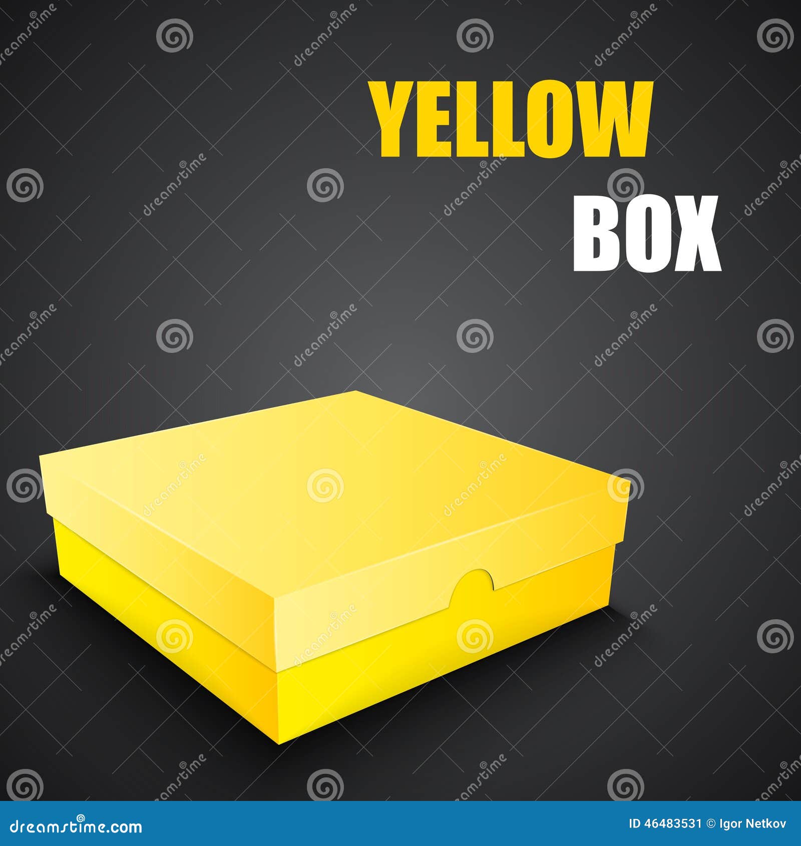 Package yellow box design stock vector. Illustration of concept - 46483531