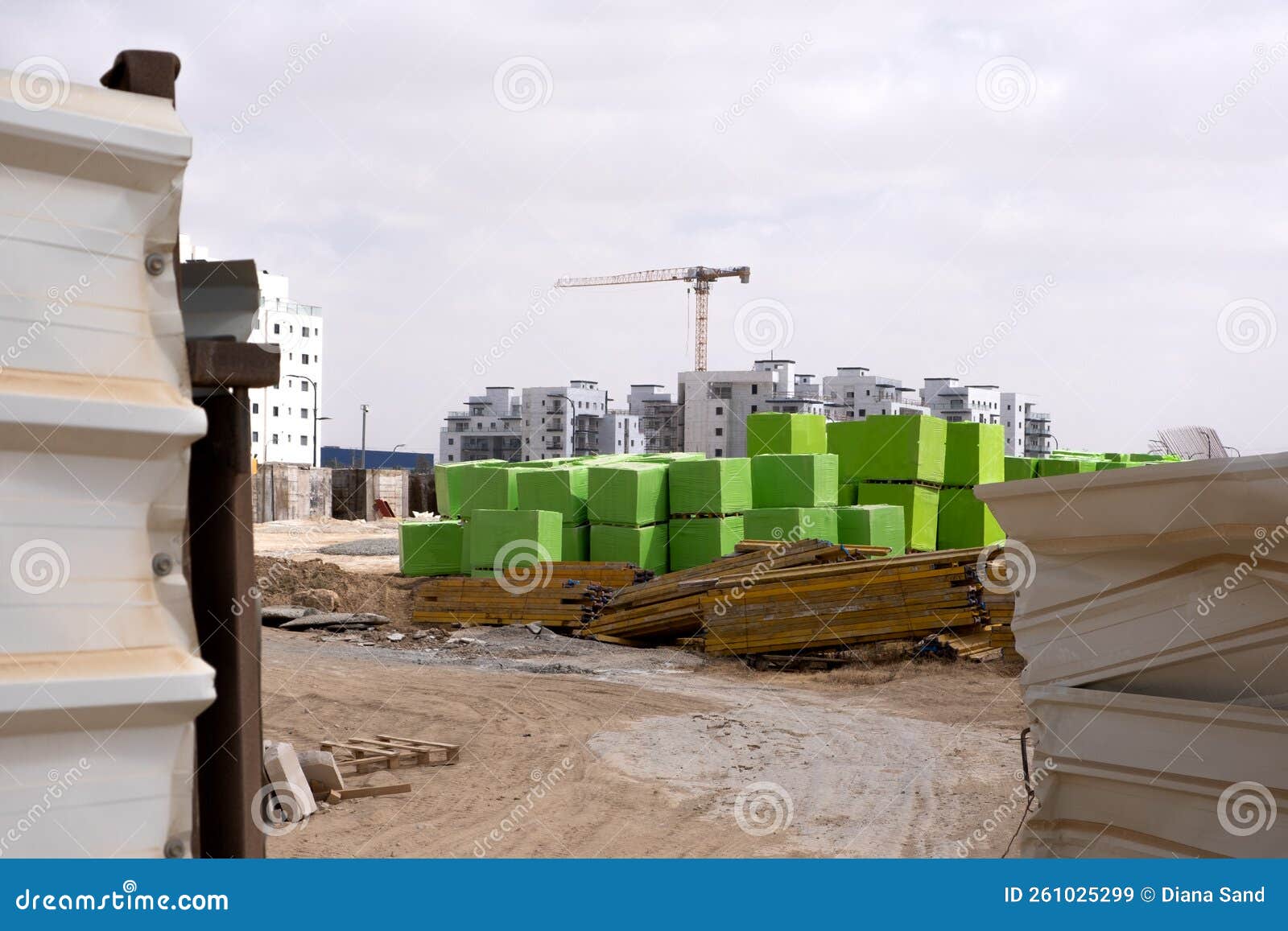 Packaged Building Materials at a Construction Site. Stock Image - Image ...