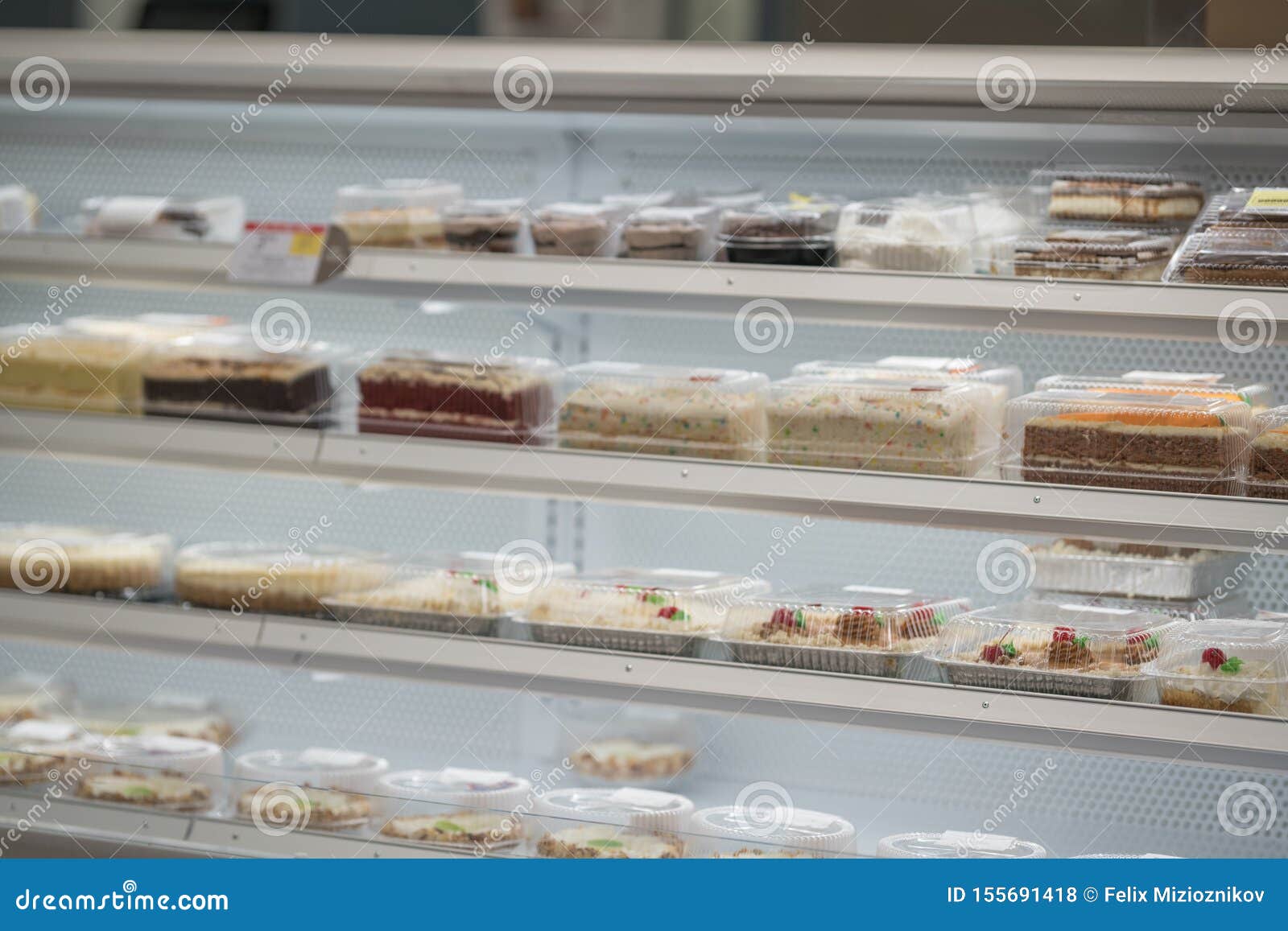 Packaged Cakes at the Supermarket Bakery Stock Photo - Image of cake ...