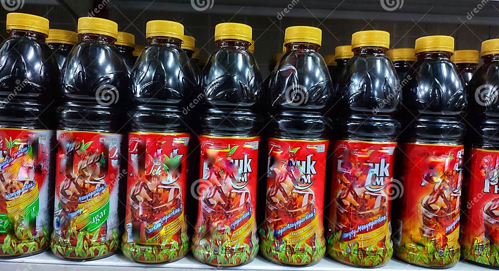 Packaged Drinks in Neatly Lined Bottles Editorial Stock Image - Image ...