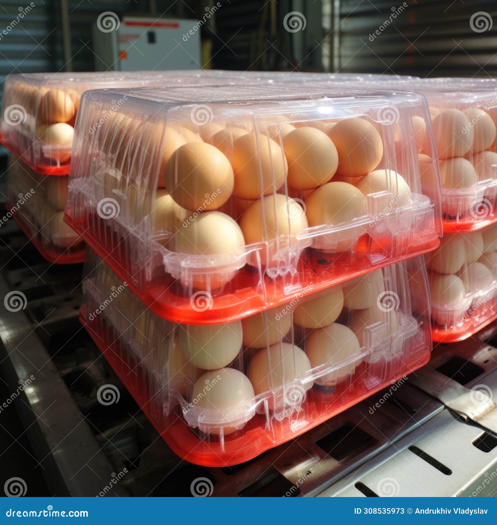 Packaged Eggs are Ready To Be Transported To Stores Stock Illustration ...