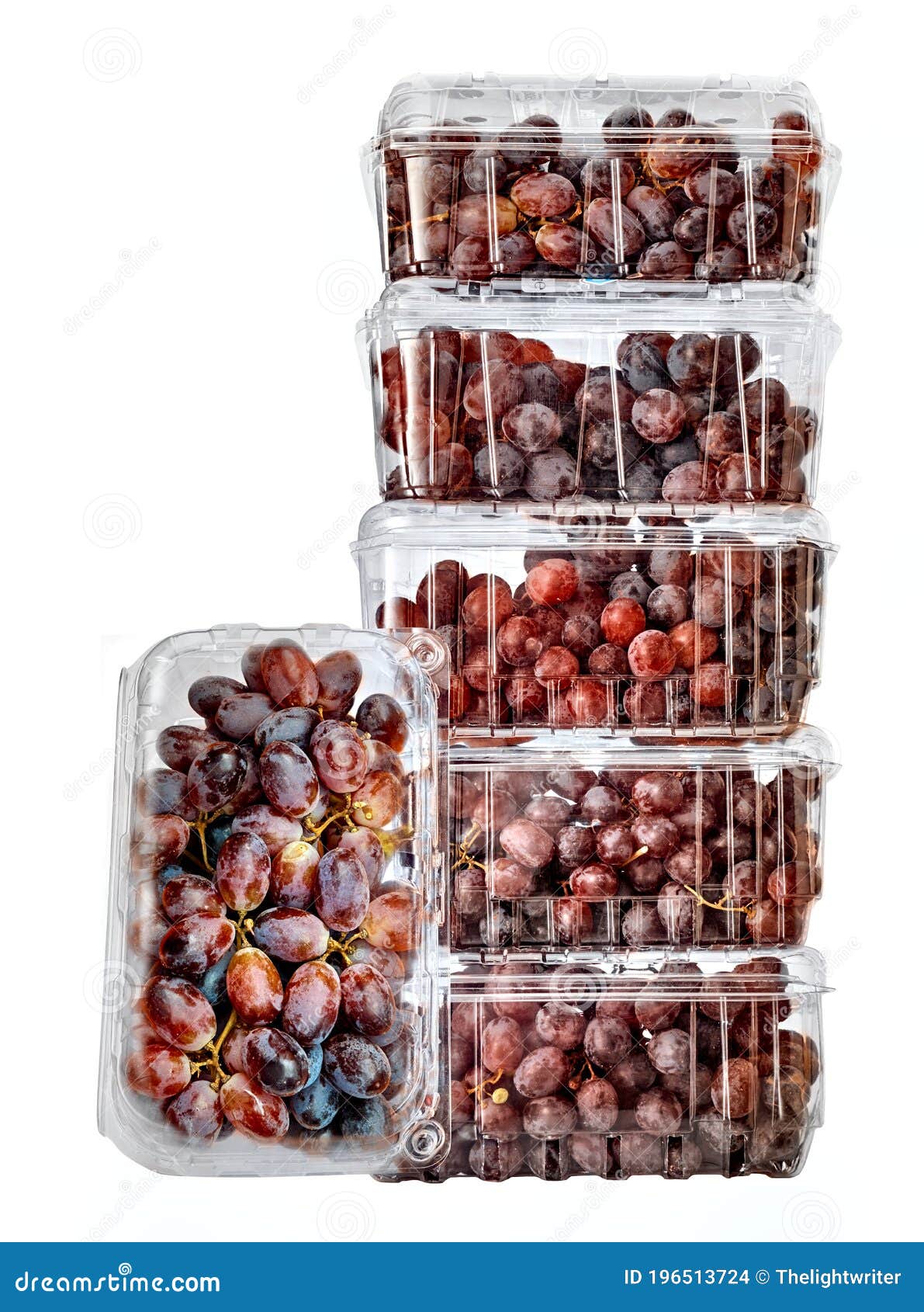Packaged Grapes in a Studio Setting, Isolated on White Stock Photo ...