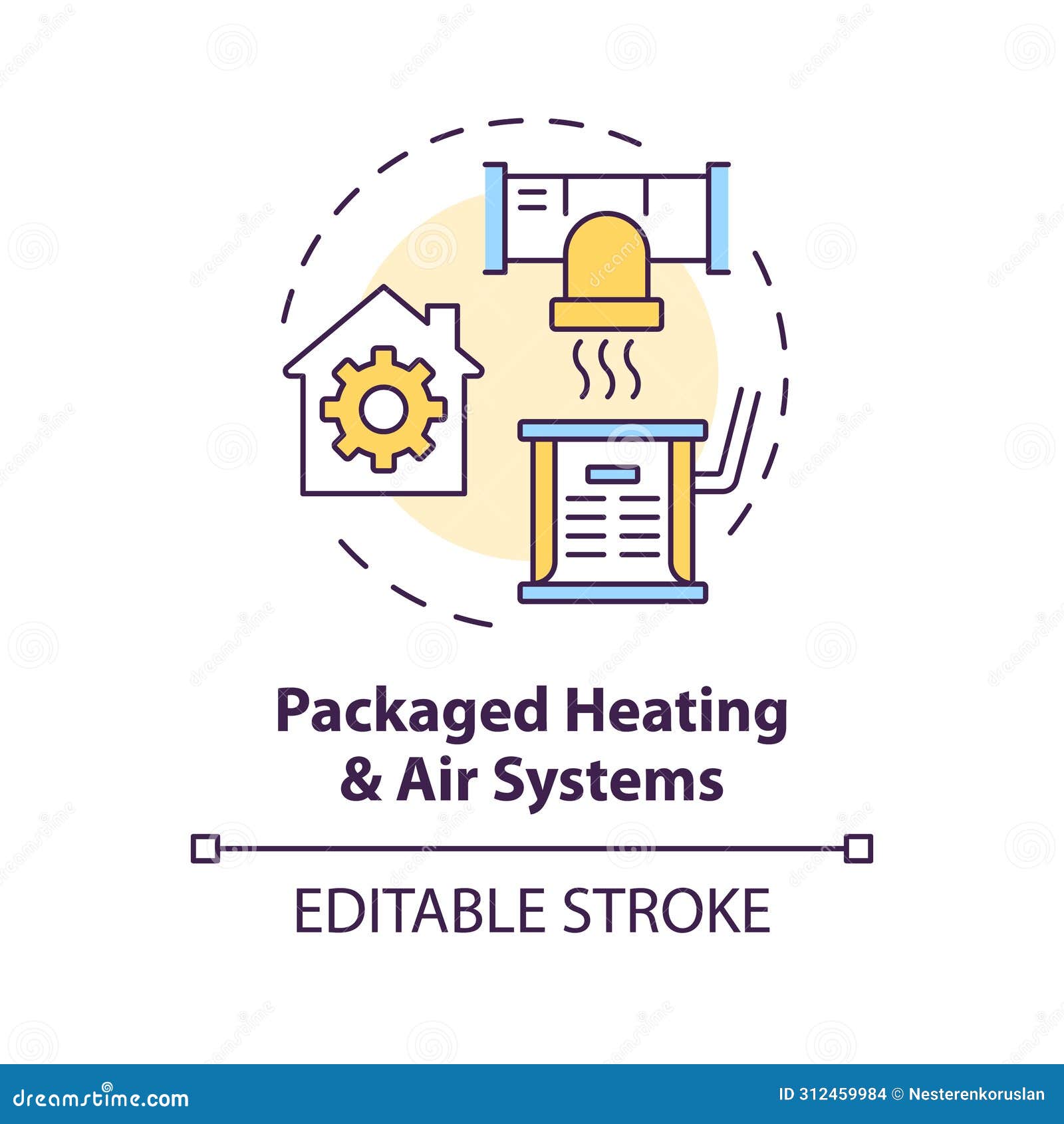 Packaged Heating and Air Systems Multi Color Concept Icon Stock Vector ...