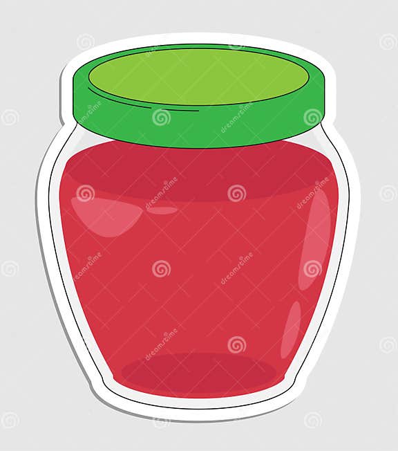 Packaged Jar of Jam or Compote in Doodle Style. Hand Drawn Cartoon Icon ...