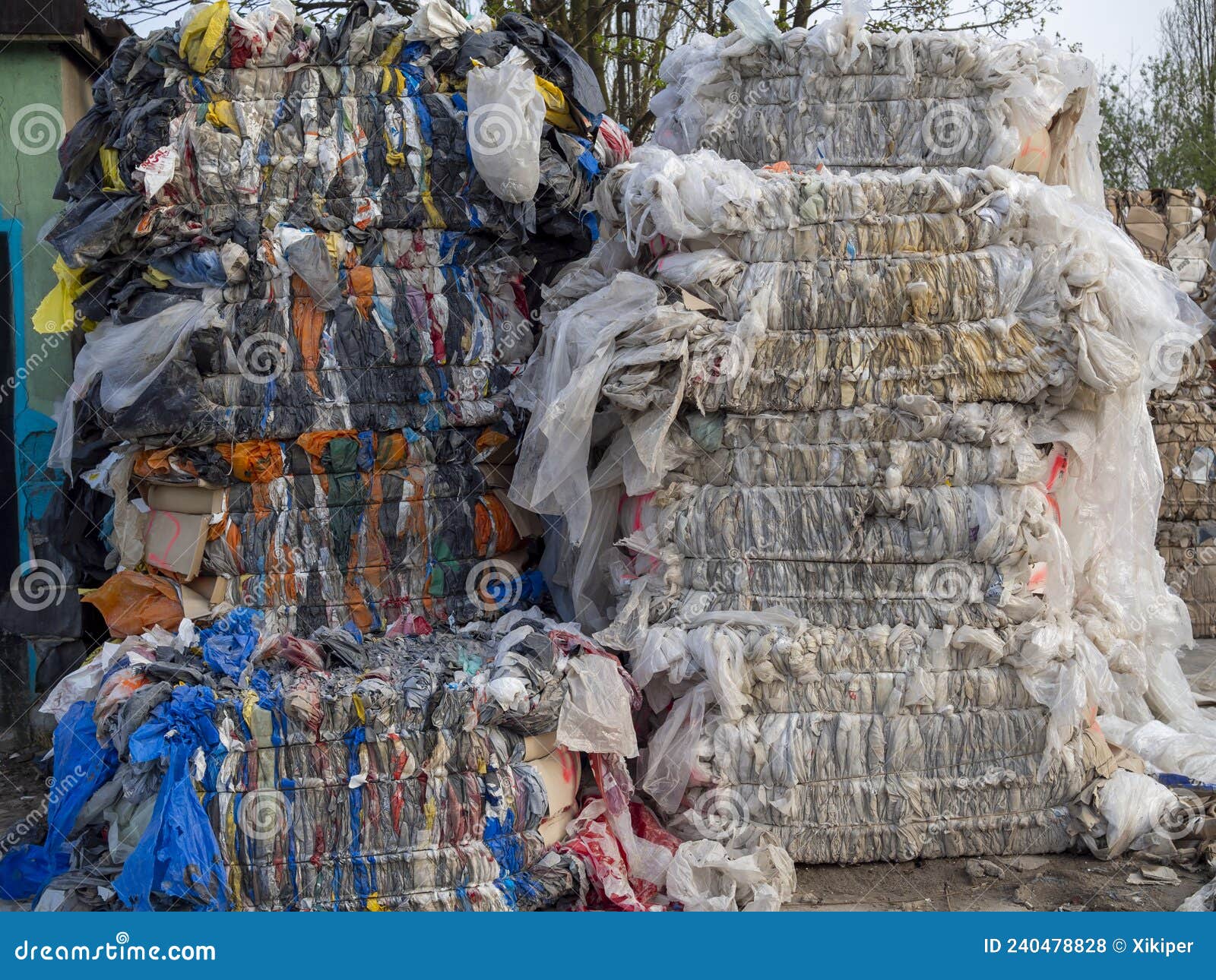 Packaged Plastic Waste Waiting for Recycling Process Stock Photo ...