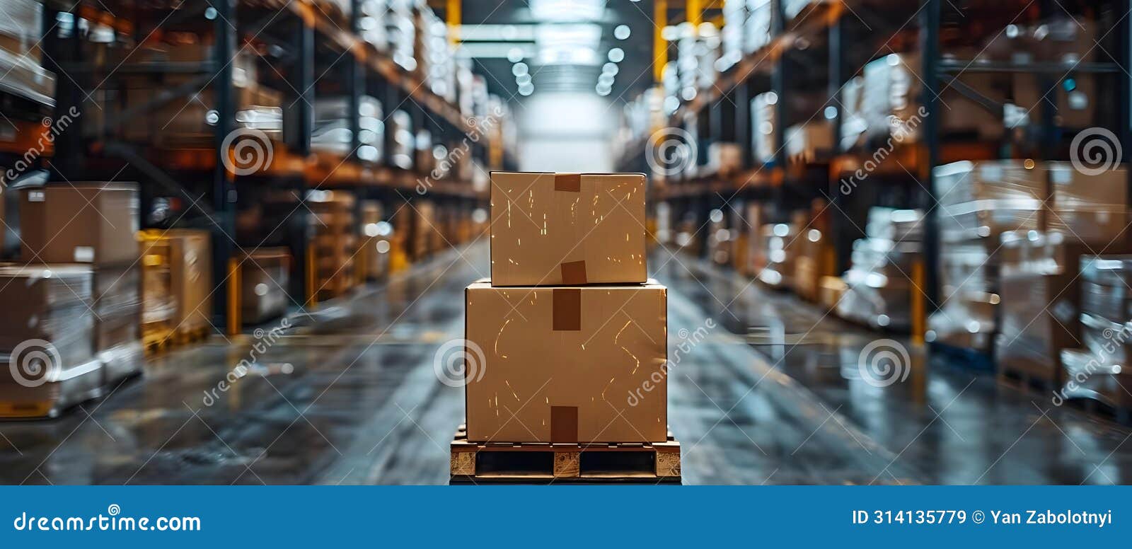 Packaged Precision: Sealed Boxes Ready for Shipment in Warehouse ...