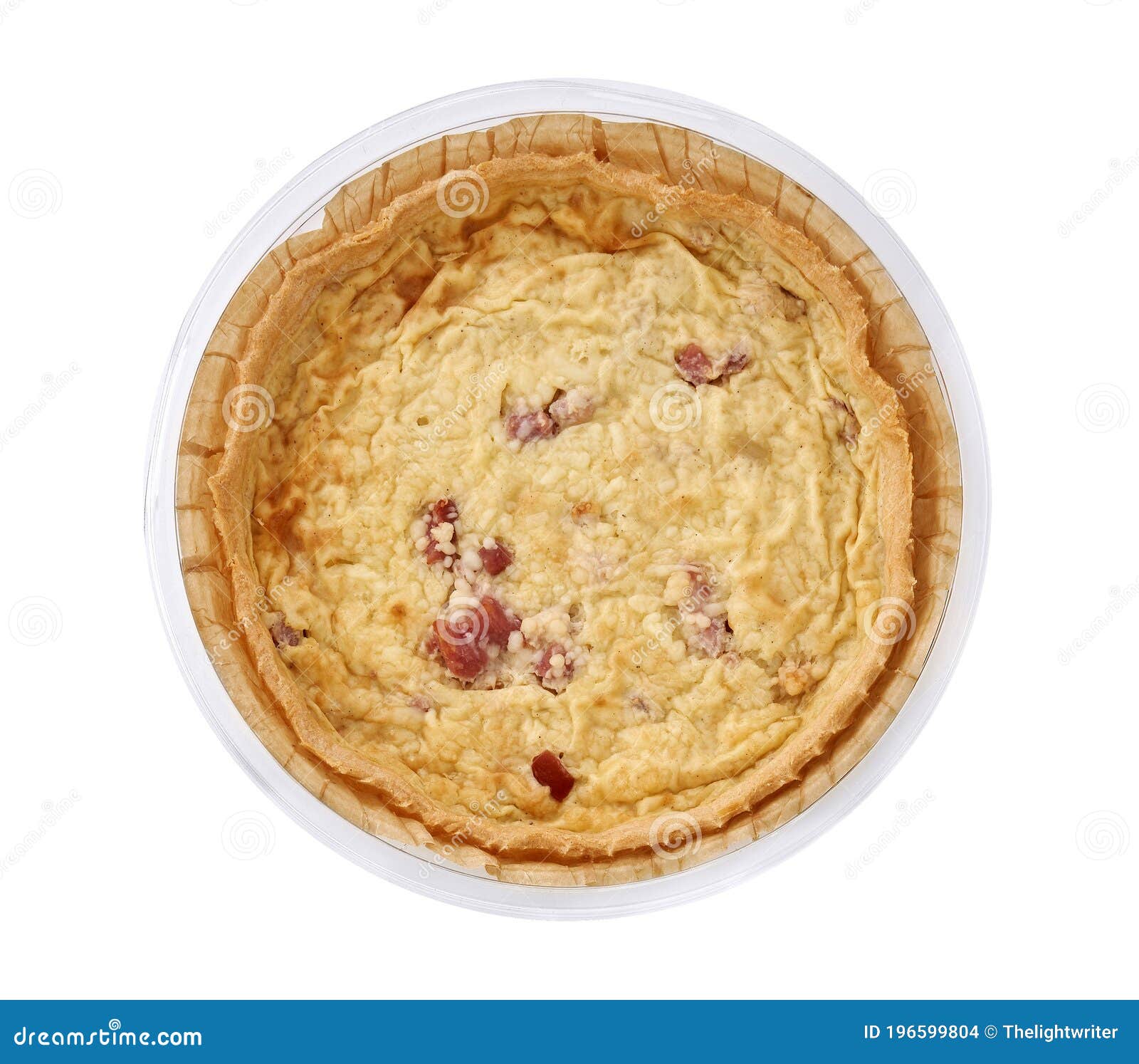 Packaged Quiche in a Studio Setting, Isolated on White Stock Photo ...