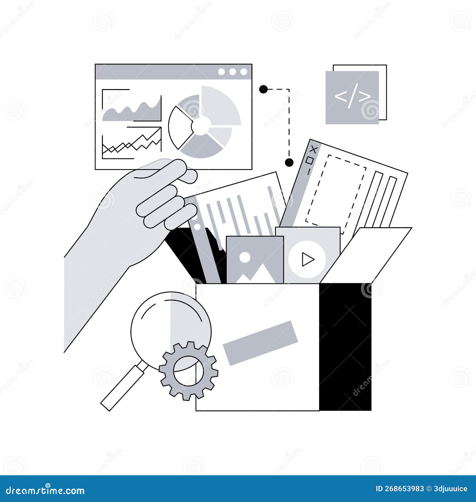 Packaged Software Abstract Concept Vector Illustration. Stock Vector ...