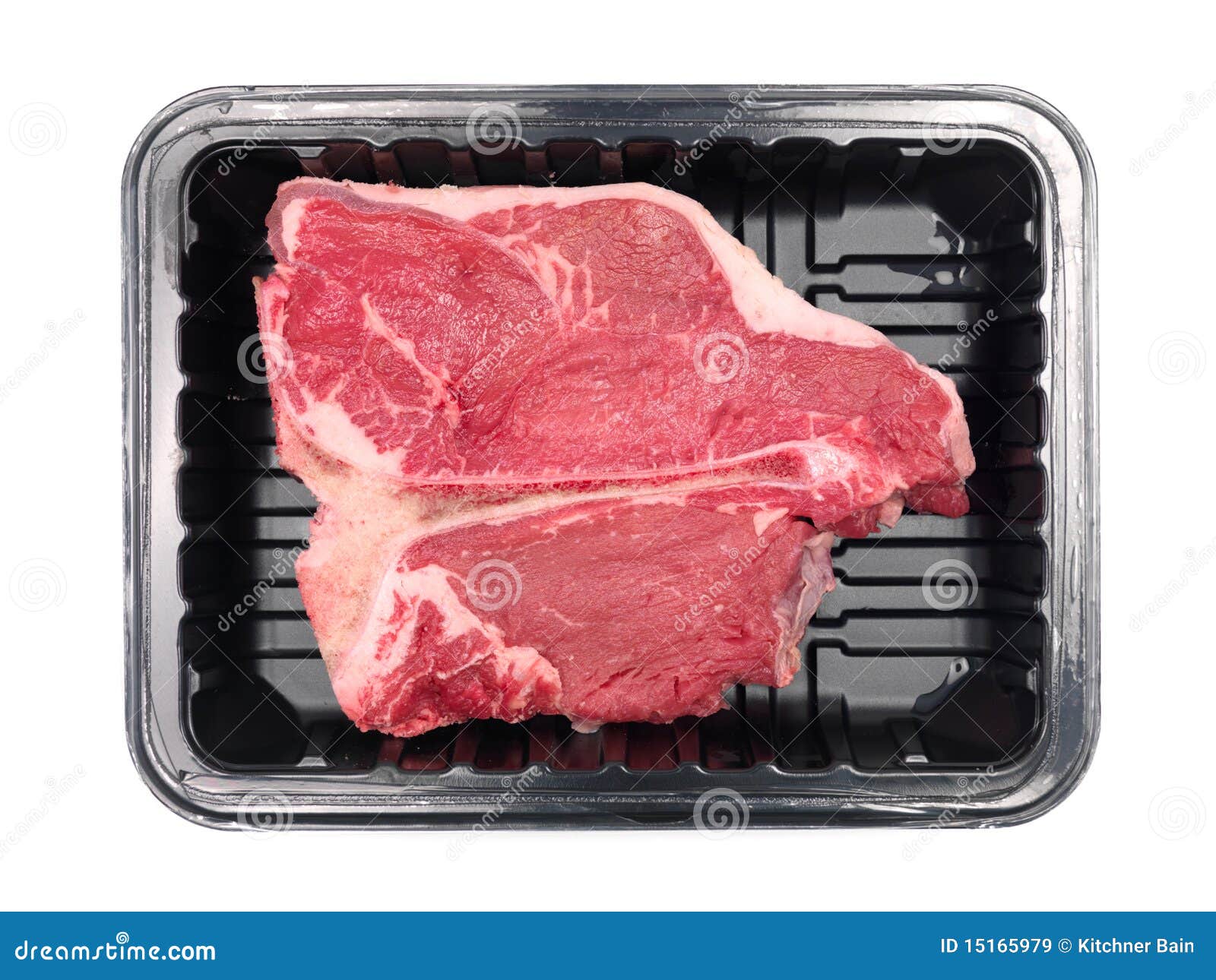Packaged T Bone Steak stock image. Image of meat, plate - 15165979