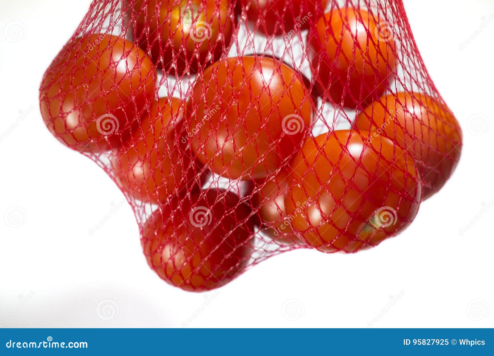 Packaged Tomatoes Hanging in Red Plastic Net Stock Image - Image of ...