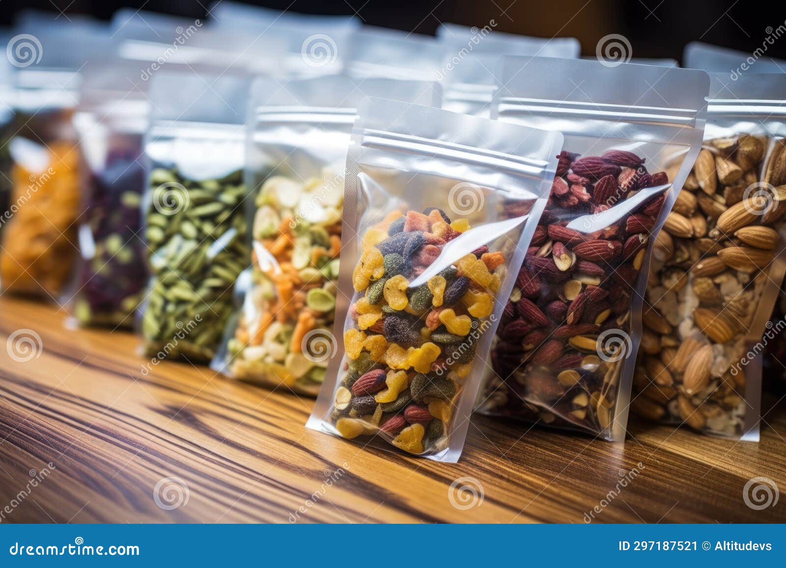 Packaged Trail Mix in Biodegradable Packaging Stock Image - Image of ...