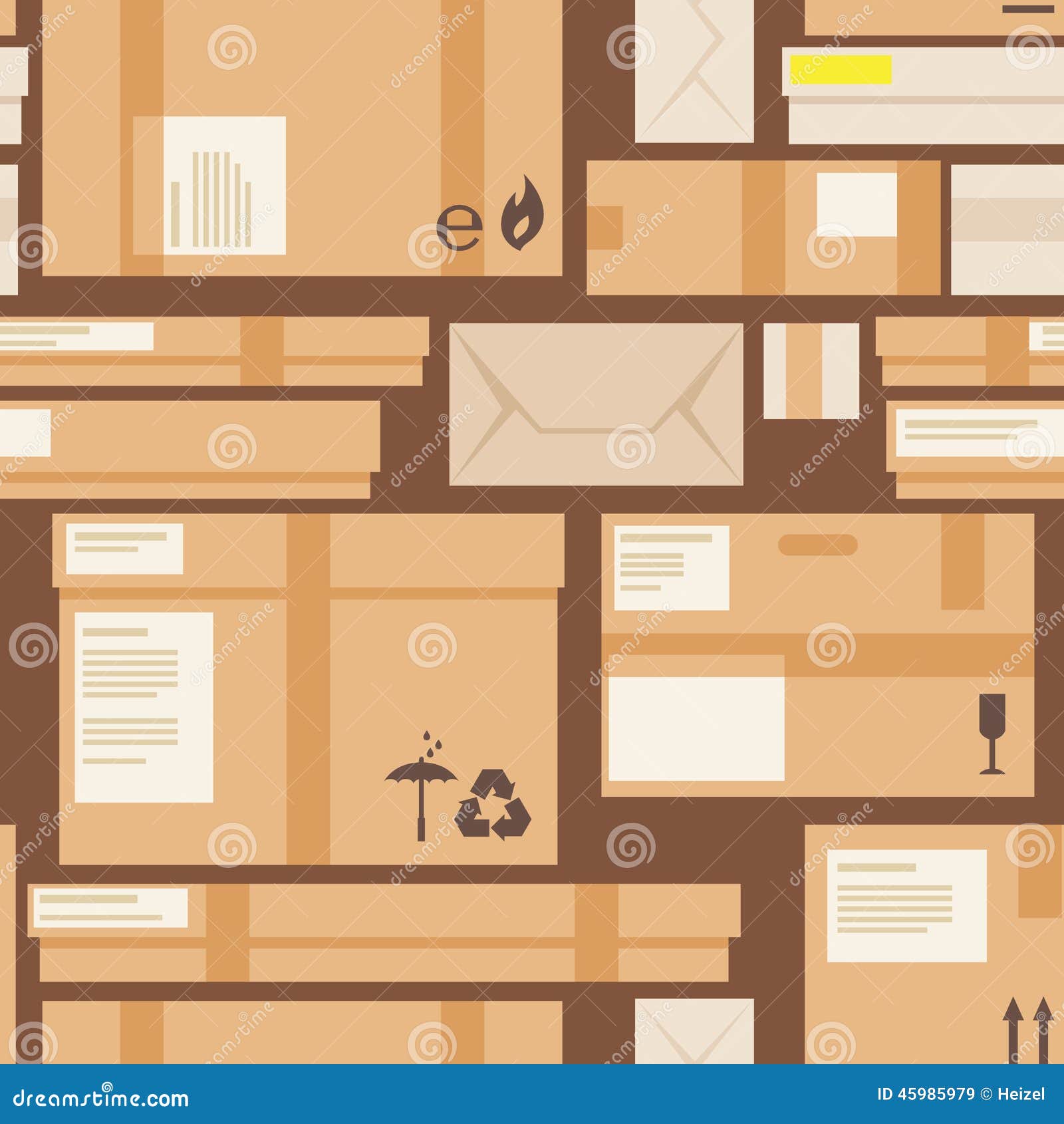 Packages and Boxes Seamless Pattern Stock Vector - Illustration of ...