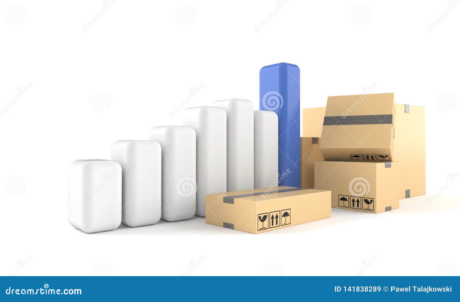 Packages with chart stock illustration. Illustration of brown - 141838289