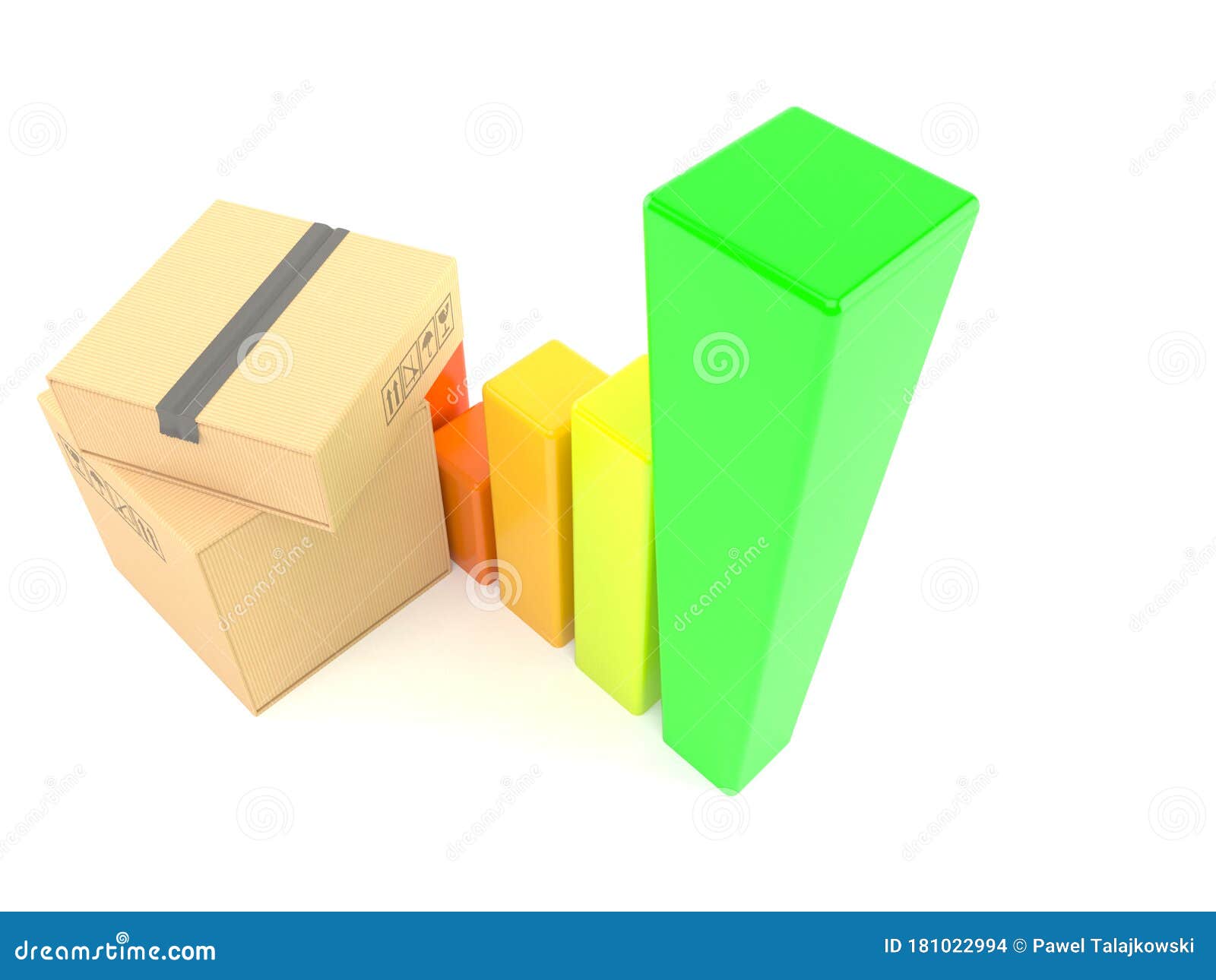 Packages with chart stock illustration. Illustration of order - 181022994