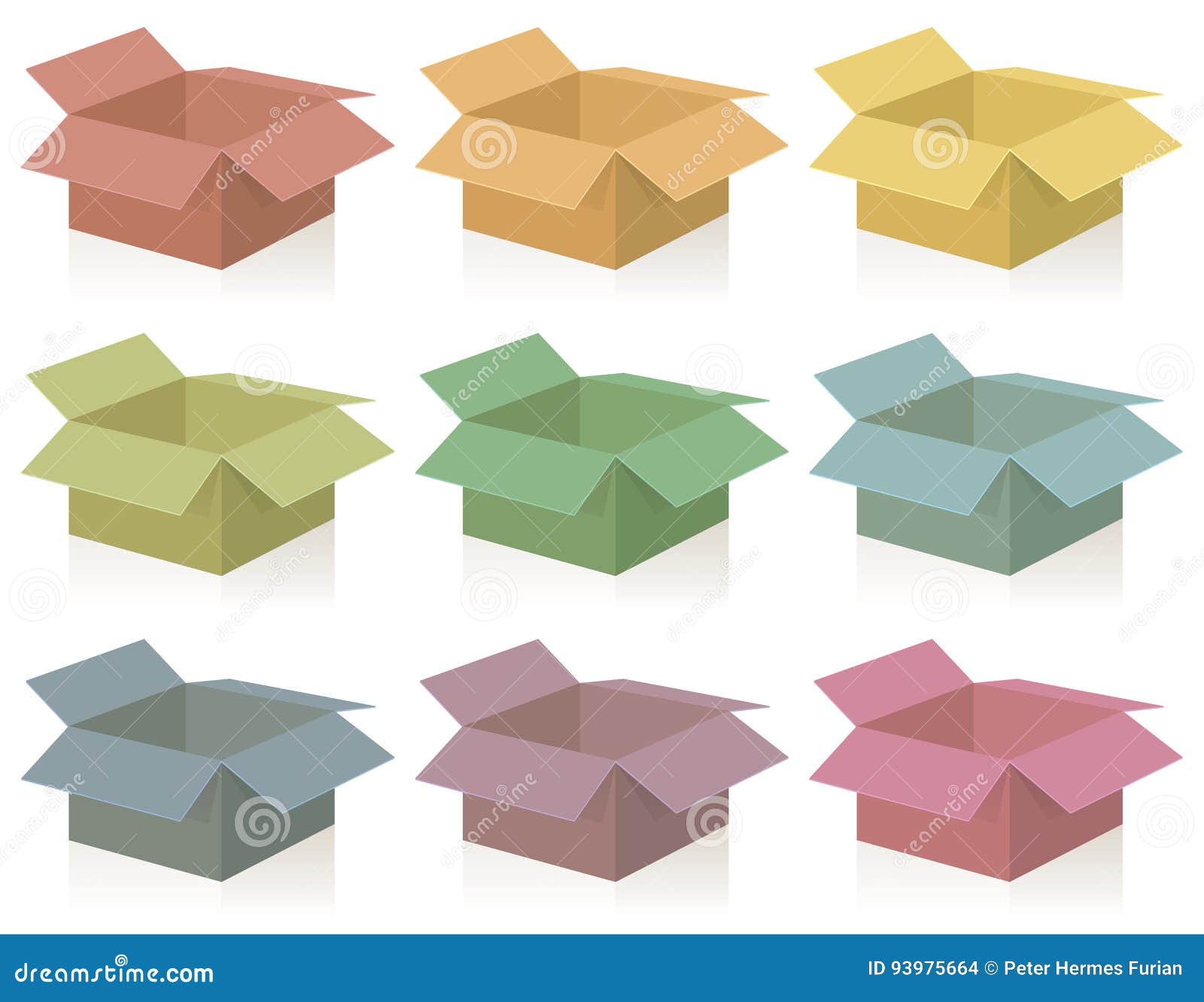 Packages Colored Opened Boxes Stock Vector - Illustration of mail ...