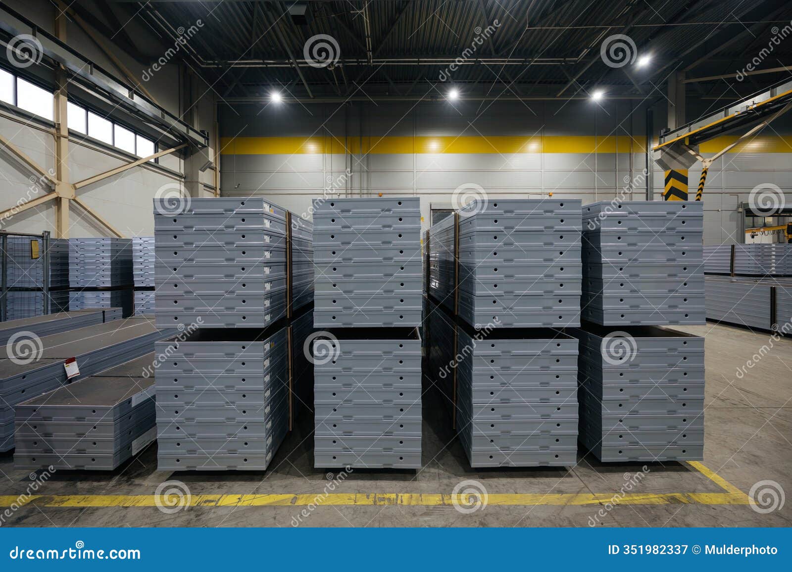 Packages of Construction Formwork. Construction Materials Stacked in ...