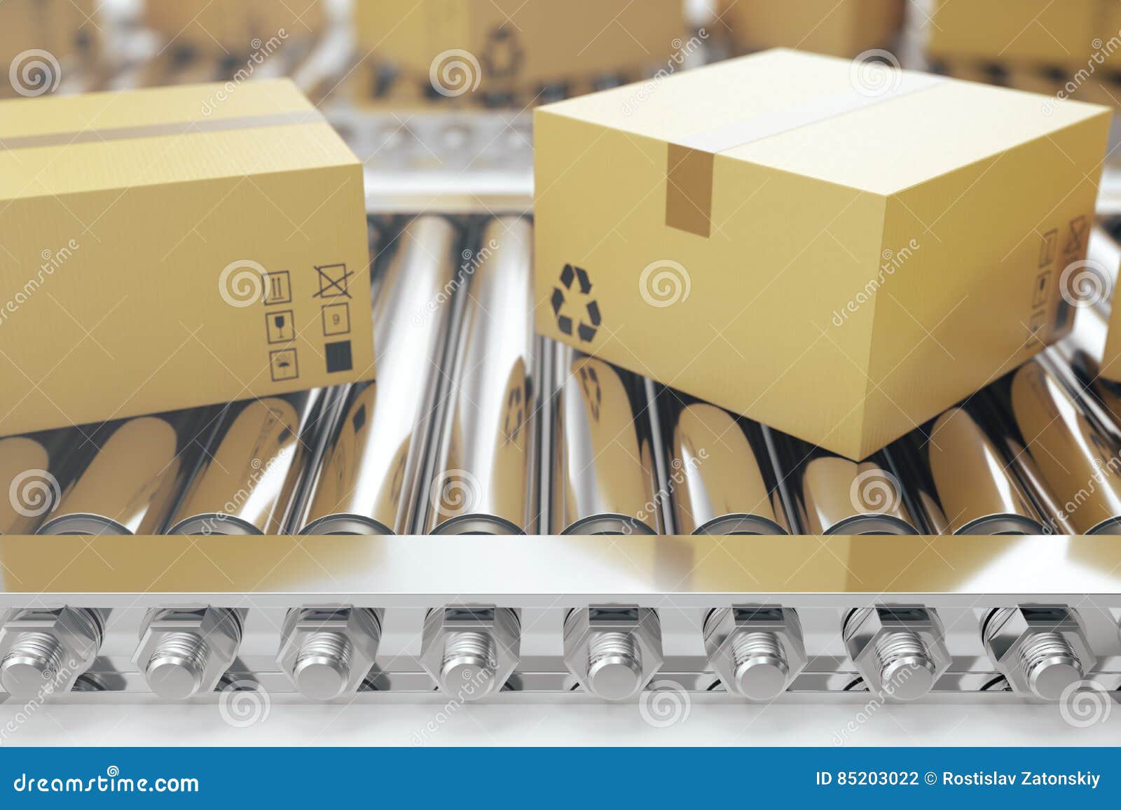 Transportation Of Conveying And Unloading Goods. Containers That Slide ...