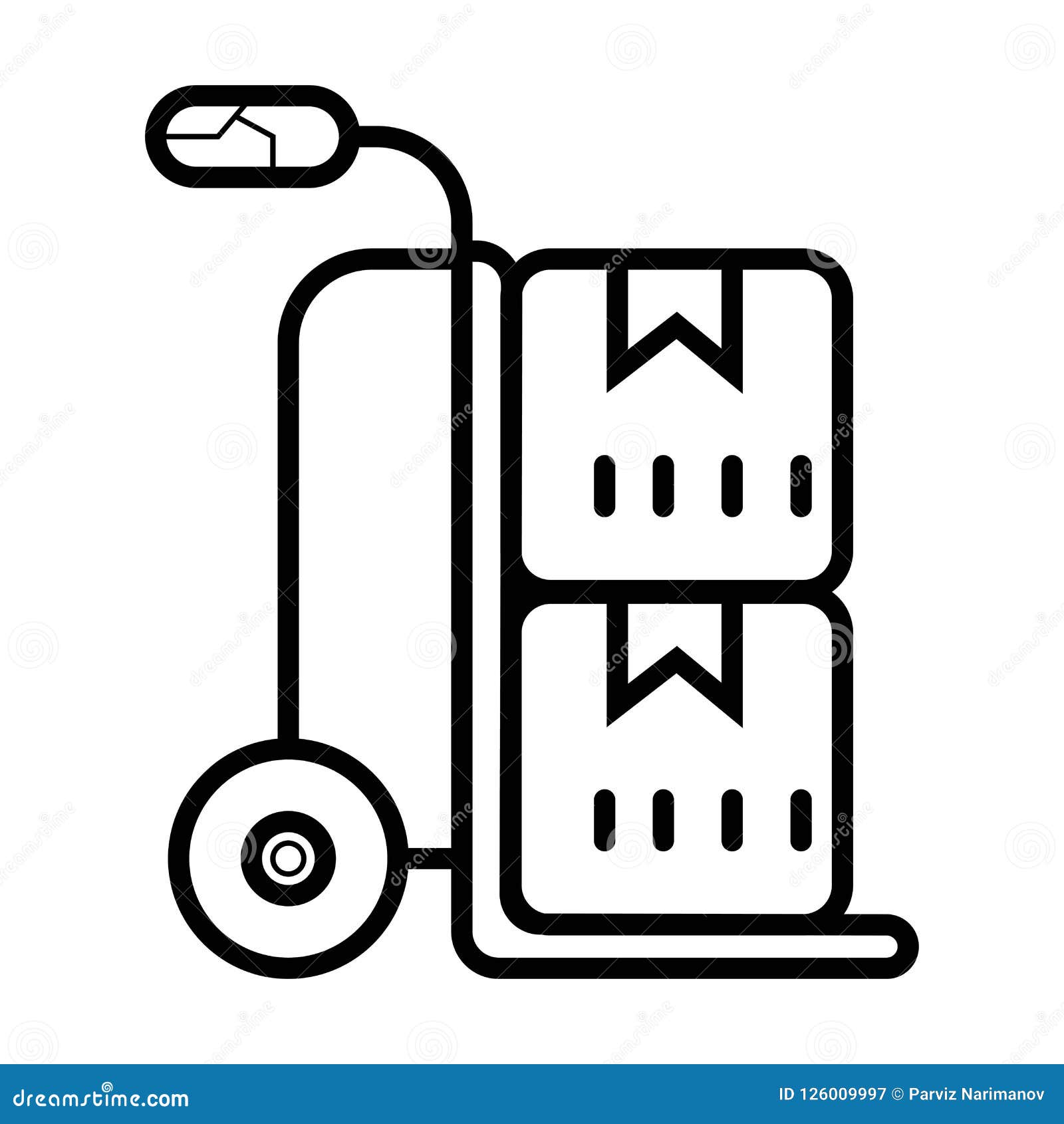 Packages Delivery Trolley Vector Stock Illustration - Illustration of ...