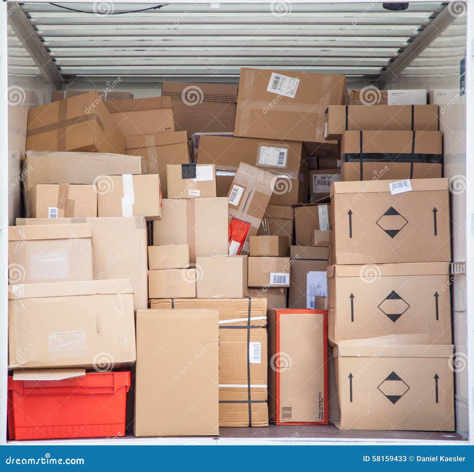 Packages in delivery truck stock image. Image of selling - 58159433
