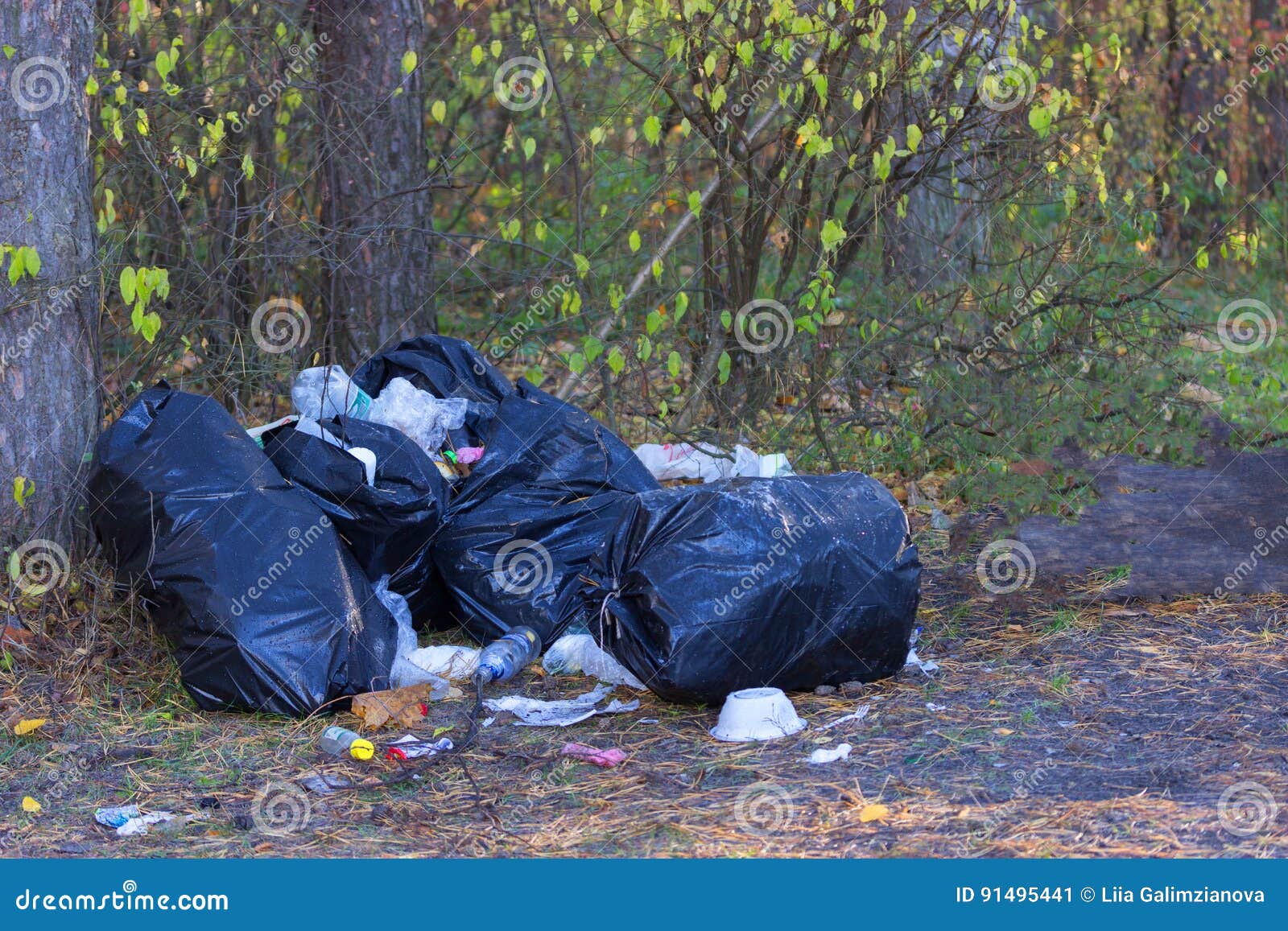Packages full of garbage stock image. Image of green - 91495441