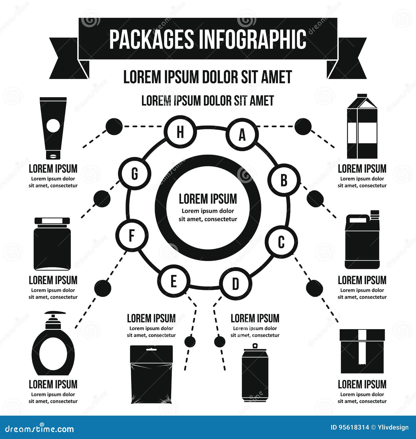 Packages Infographic Concept, Simple Style Stock Vector - Illustration ...