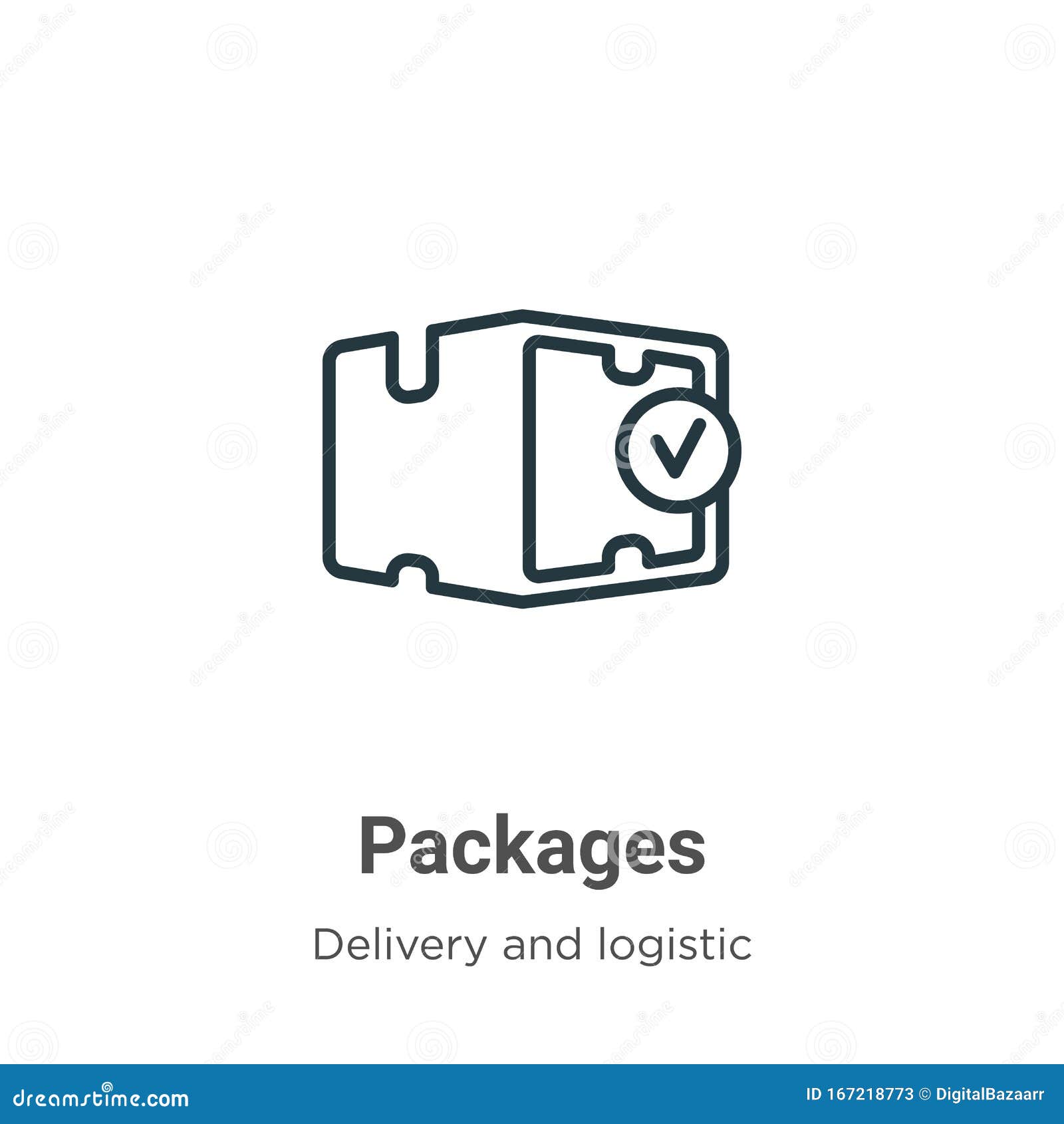 Packages Outline Vector Icon Thin Line Black Packages Icon, Flat Vector ...