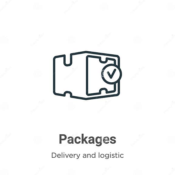 Packages Outline Vector Icon Thin Line Black Packages Icon, Flat Vector Simple Element ...