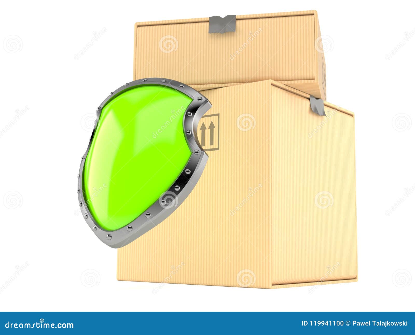 Packages with Protective Shield Stock Illustration - Illustration of ...