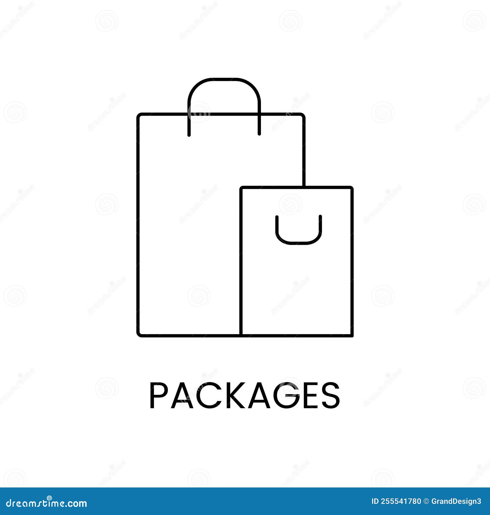 Packages for Purchases or Products, Vector Line Icon. Stock Vector ...