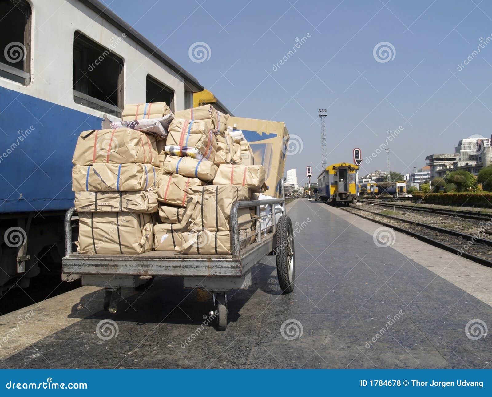 Packages at a Railway Station Stock Photo - Image of transport, cargo ...