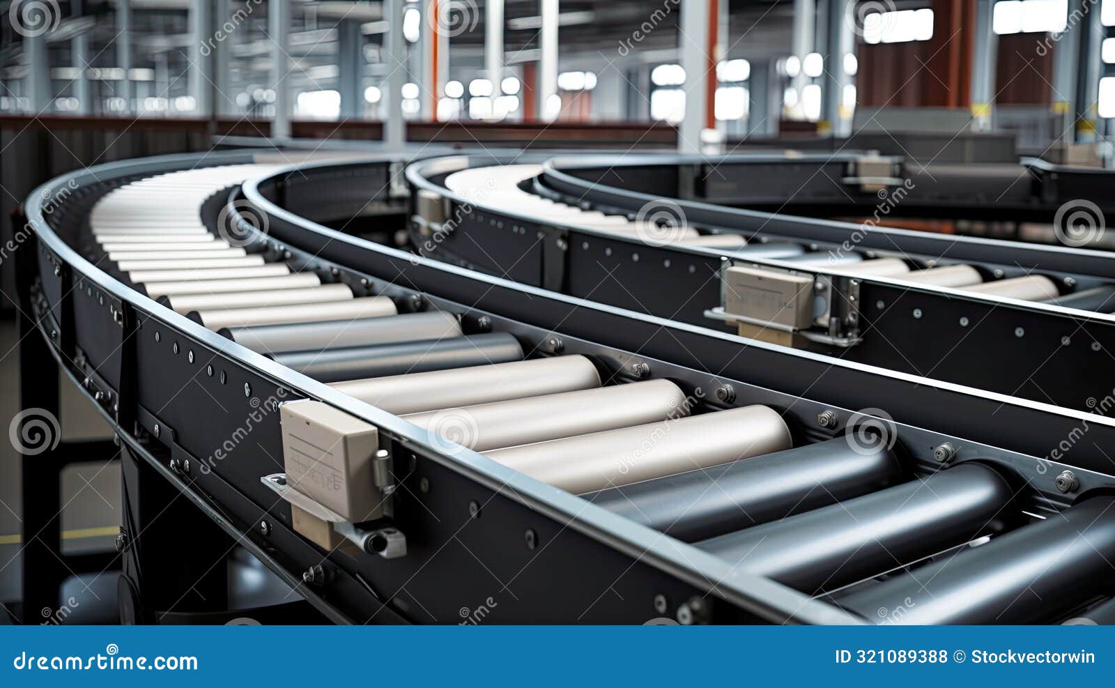 Packages Roller Conveyor Belt Stock Illustration - Illustration of ...