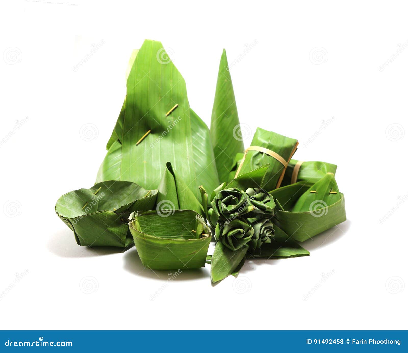 Packaging from Banana Leaves. Stock Photo - Image of thailand, sweet ...