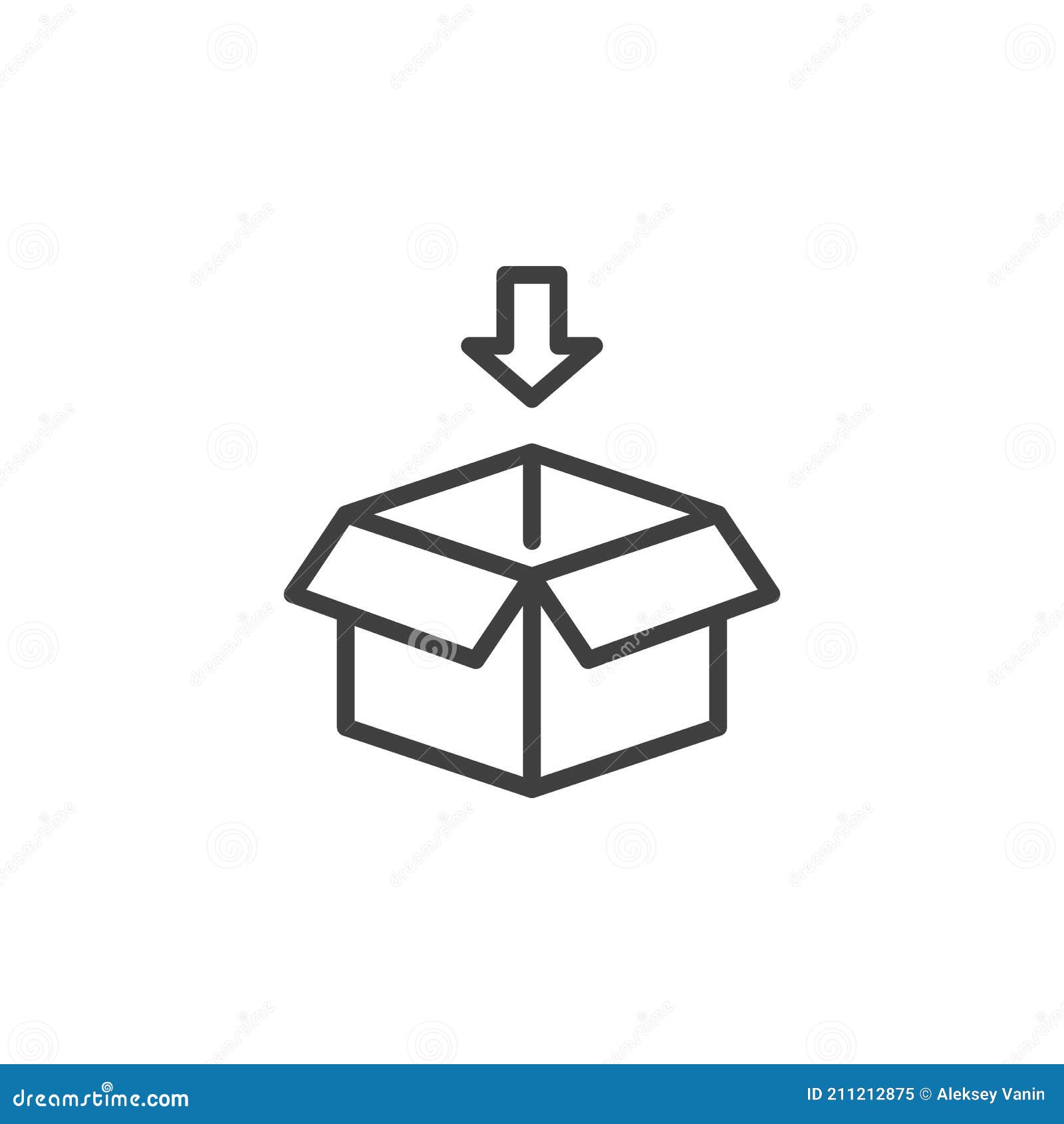 Packaging Box with Arrow Line Icon Stock Vector - Illustration of pixel ...