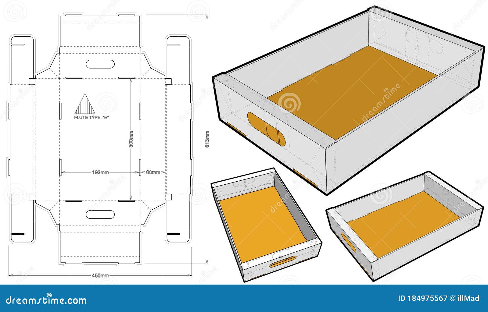 Packaging Box and Die-cut Pattern. Stock Vector - Illustration of ...
