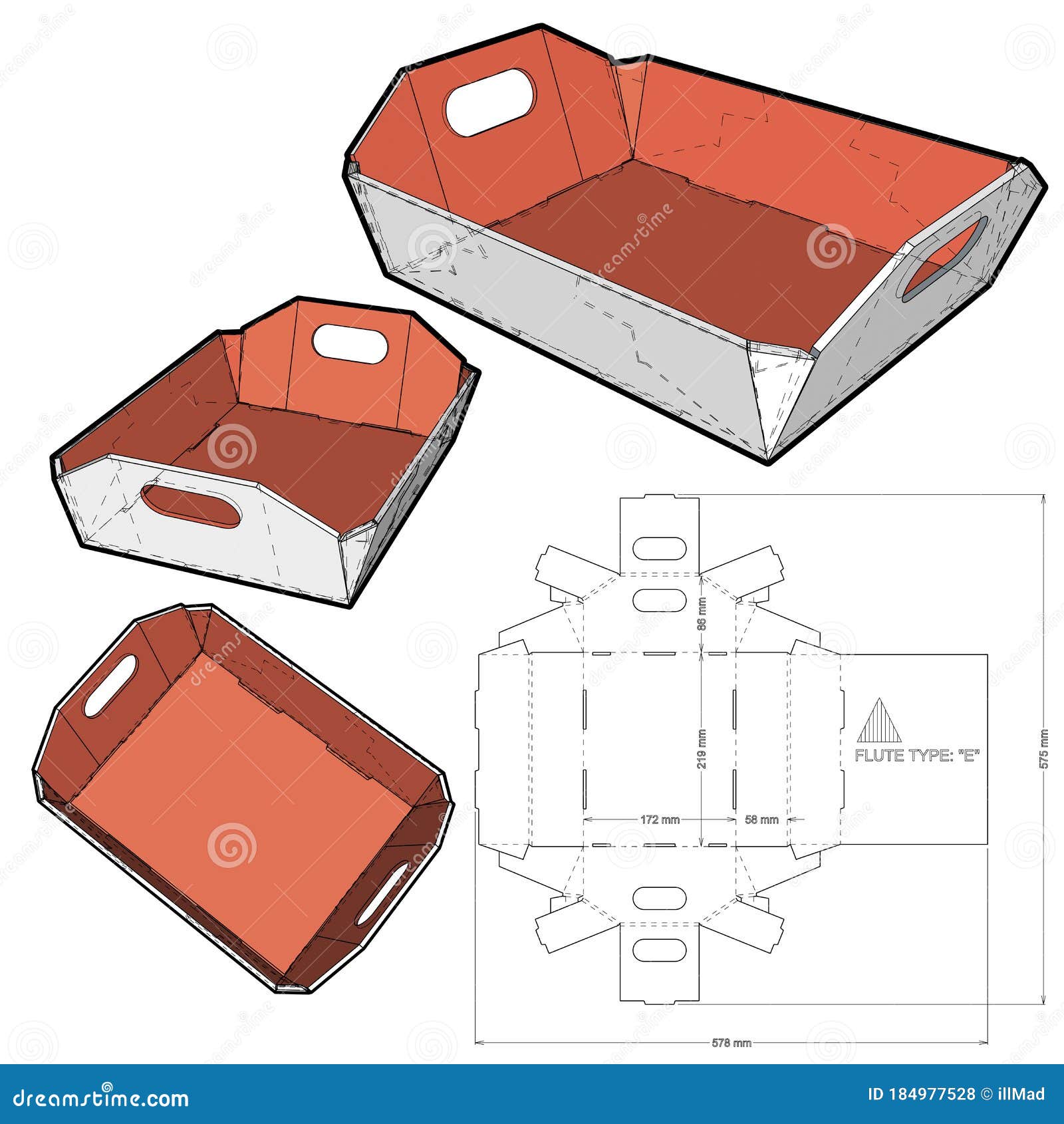 Packaging Box and Die-cut Pattern. Stock Illustration - Illustration of ...