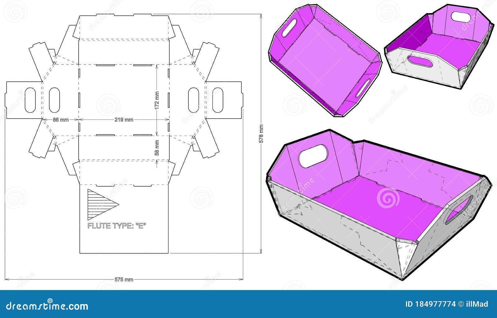 Packaging Box and Die-cut Pattern. Stock Vector - Illustration of gift ...