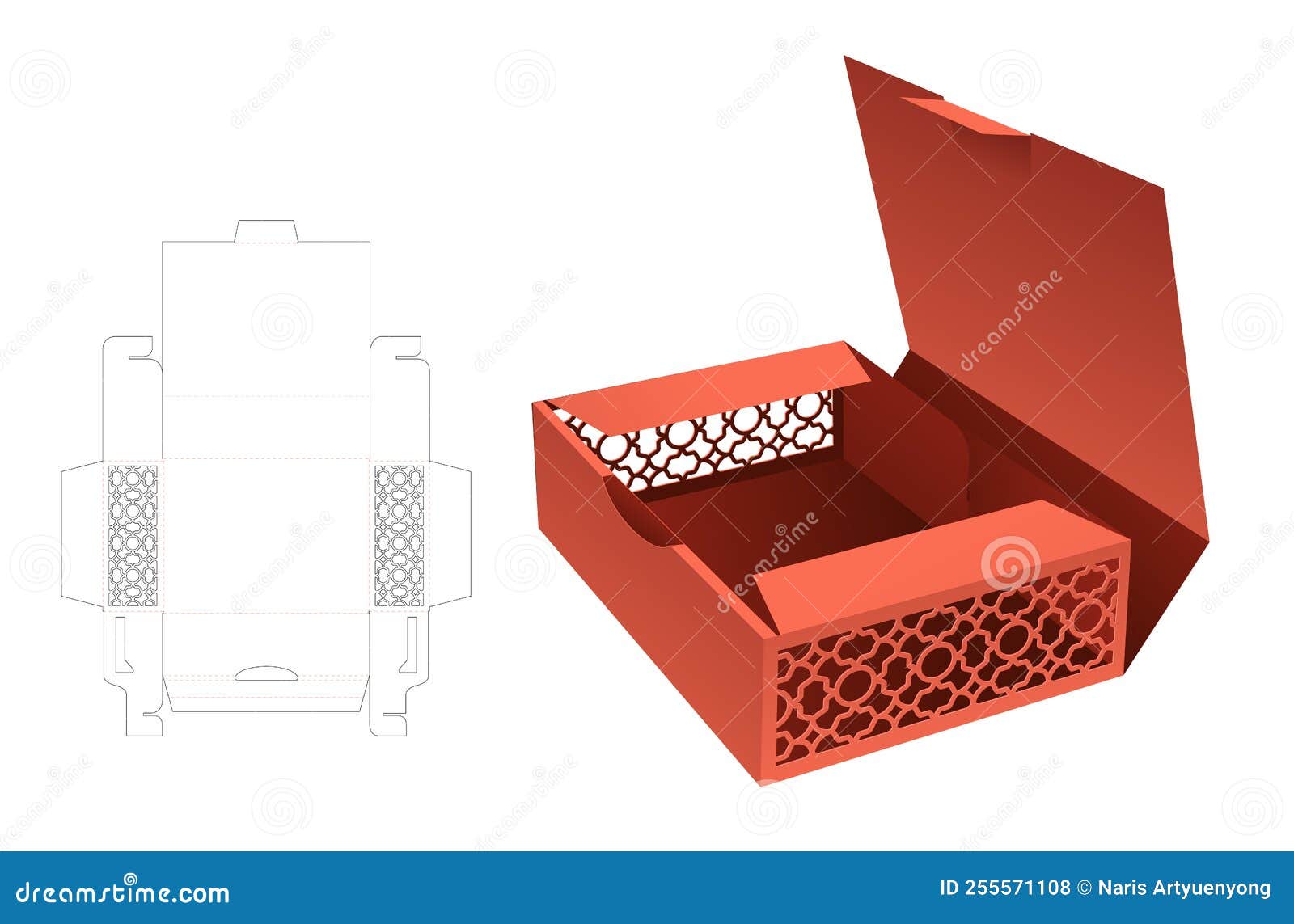 Packaging Box Die Cut Template and 3D Mockup Stock Vector ...