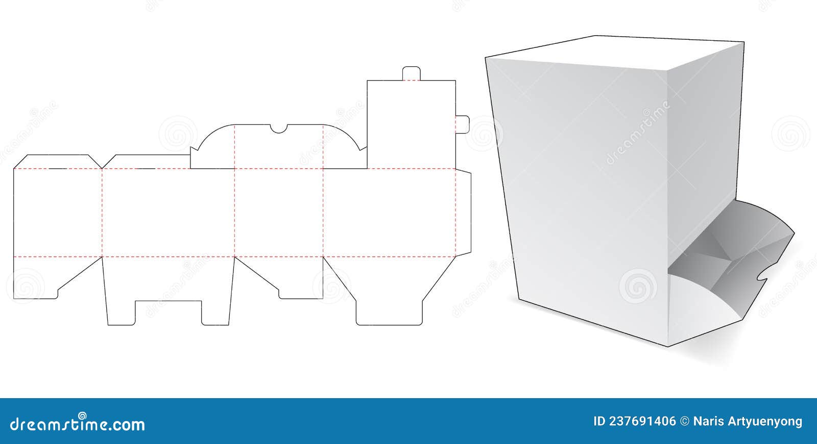 Packaging Box with Flap Opening Die Cut Template Stock Vector ...