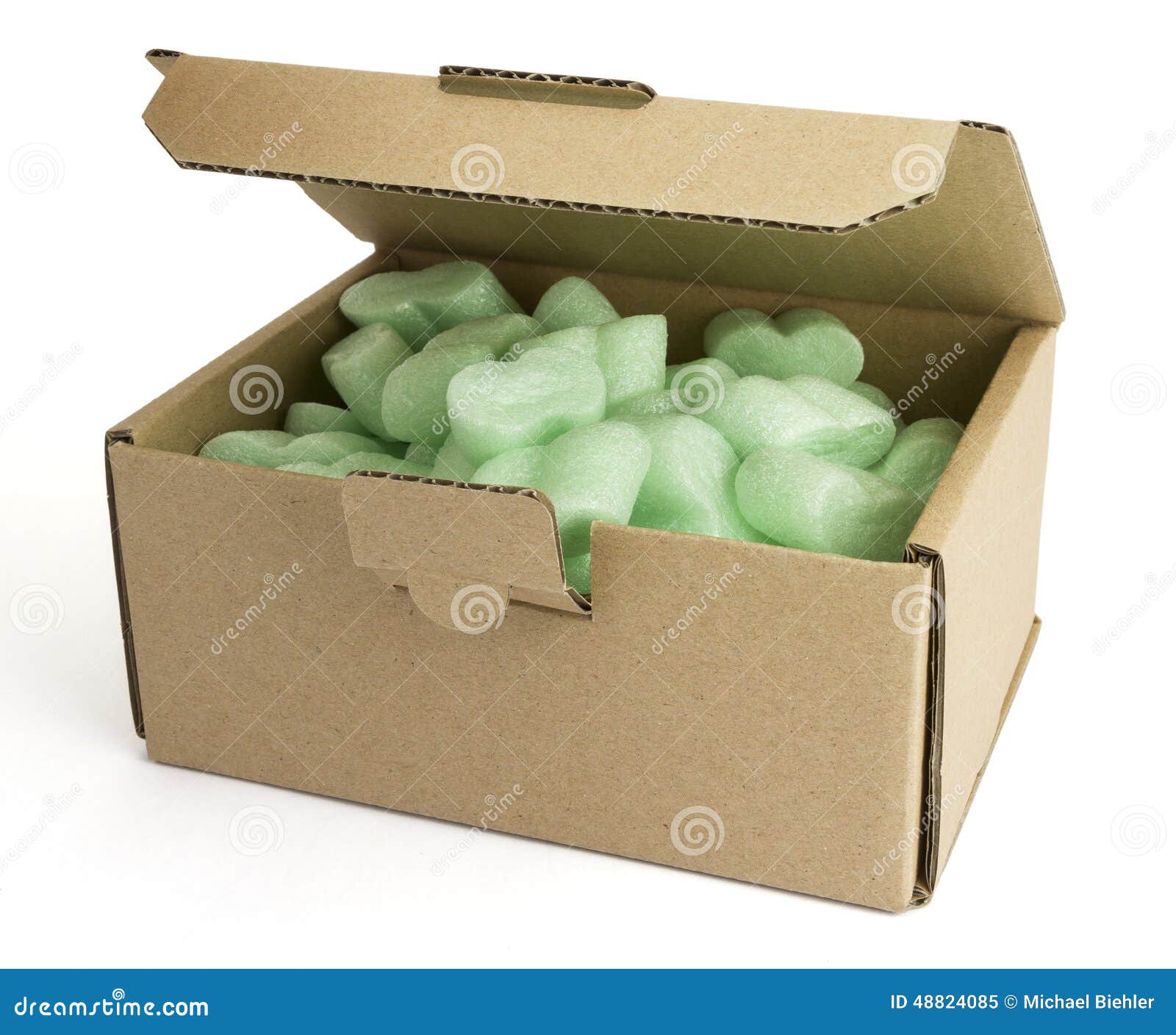 Packaging Box with Green Foam Stock Image - Image of brown, clean: 48824085